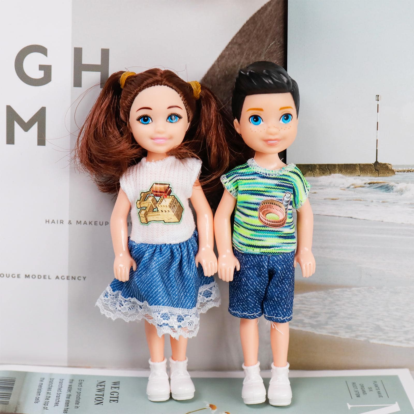 10 Sets 5 Inch Mini Doll with Doll Clothes Party Grown Outfits Doll ...