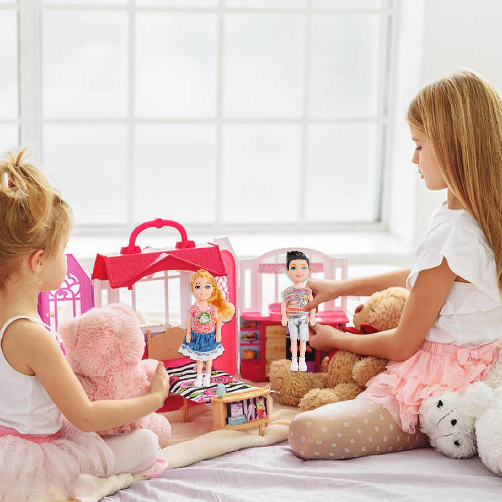 10 Sets 5 Inch Mini Doll with Doll Clothes Party Grown Outfits Doll ...