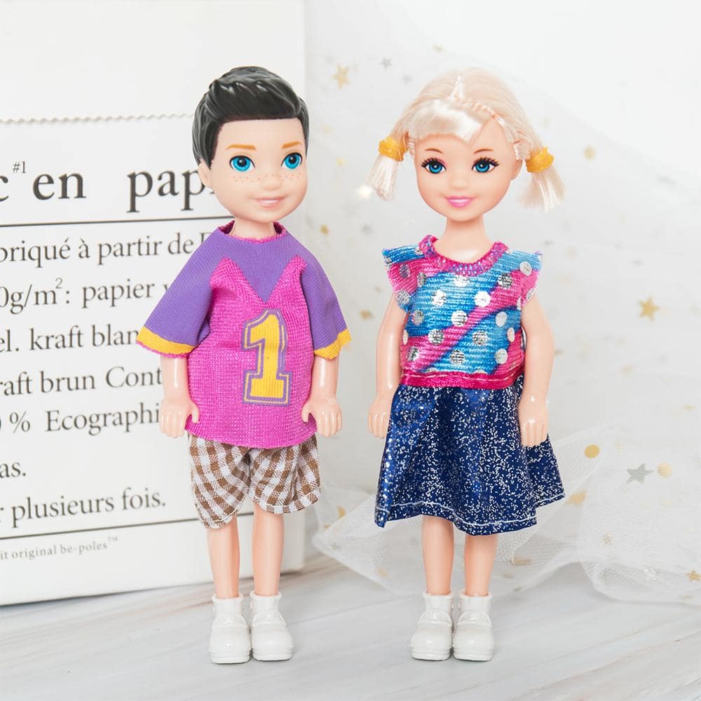 10 Sets 5 Inch Mini Doll with Doll Clothes Party Grown Outfits Doll ...