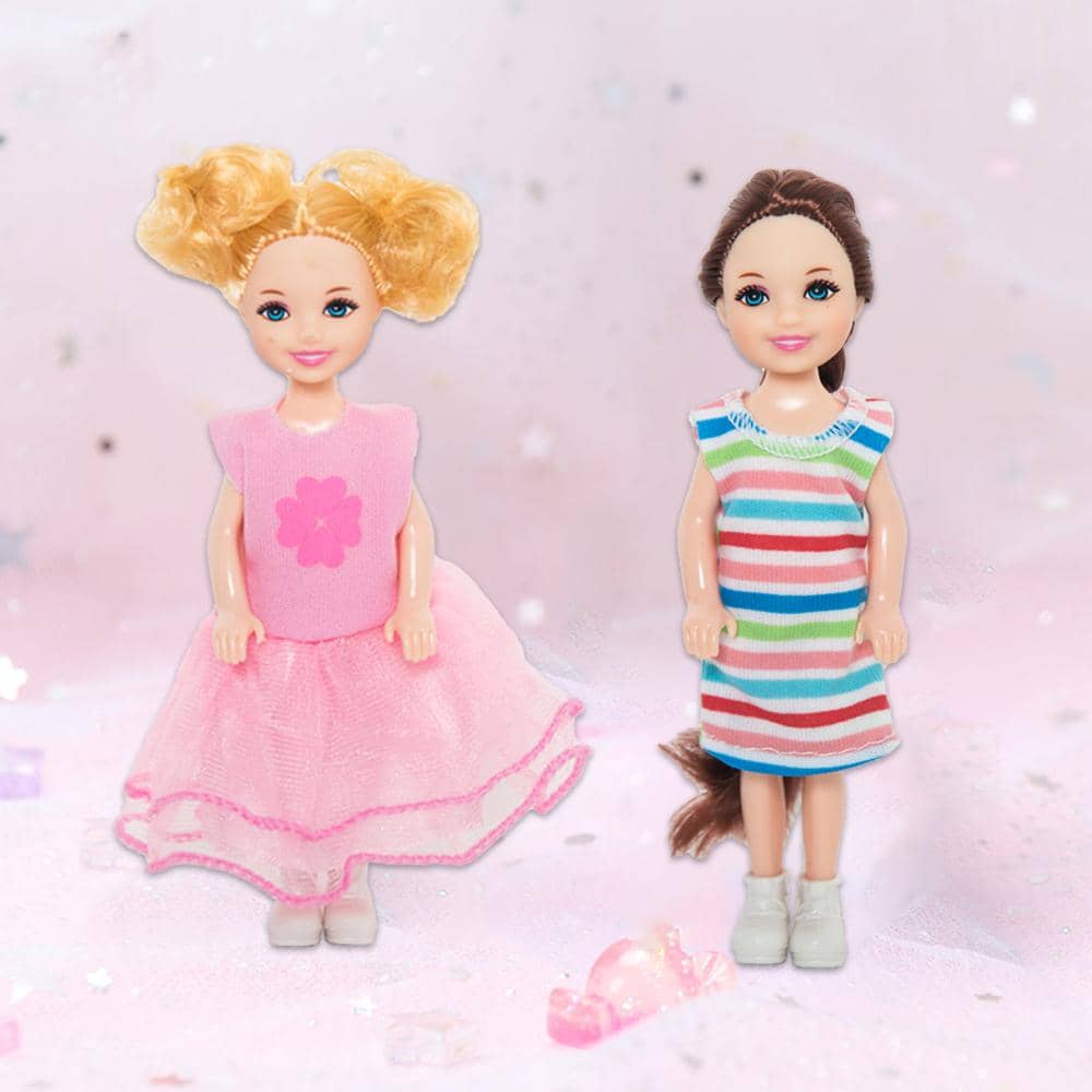 10 Sets 5 Inch Mini Doll with Doll Clothes Party Grown Outfits Doll ...