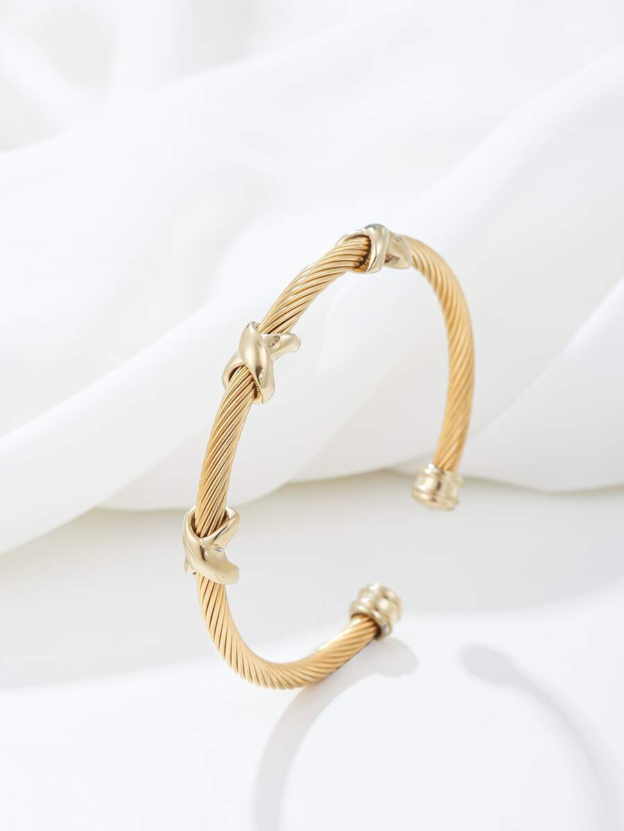 1pc Simple Twist Couple Bangle | SHEIN USA