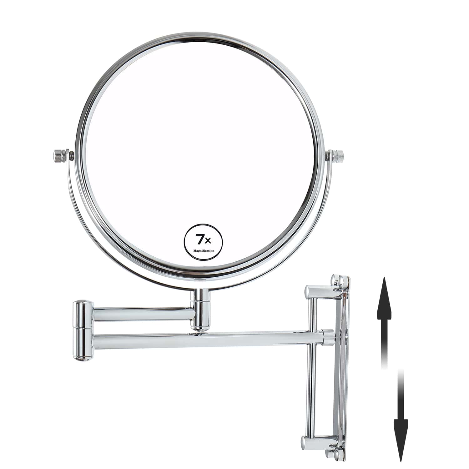 Wall Mount Makeup Mirror, 7X Magnification Mirror Adjustable Height ...