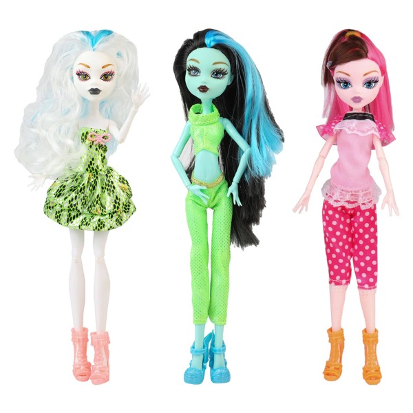 3 Sets 11 Inch Monster Girl Dolls Include 3 Pieces Girl Monster Dolls ...