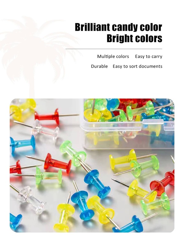 1 Box Transparent Colored Thumb Tacks For Art Creation And Drawing ...