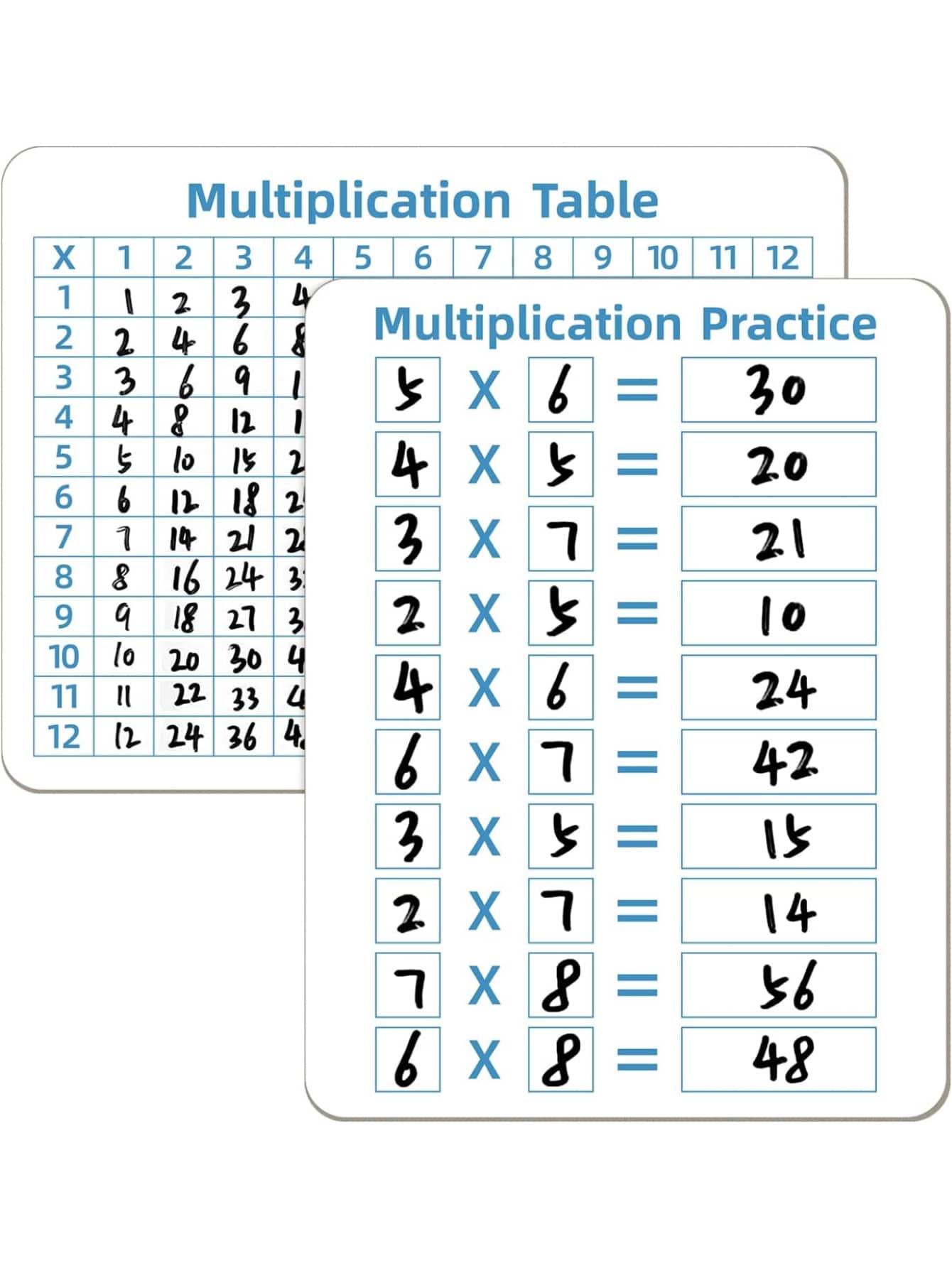Multiplication Chart Whiteboard - Double-sided Multiplication Table, 9 ...