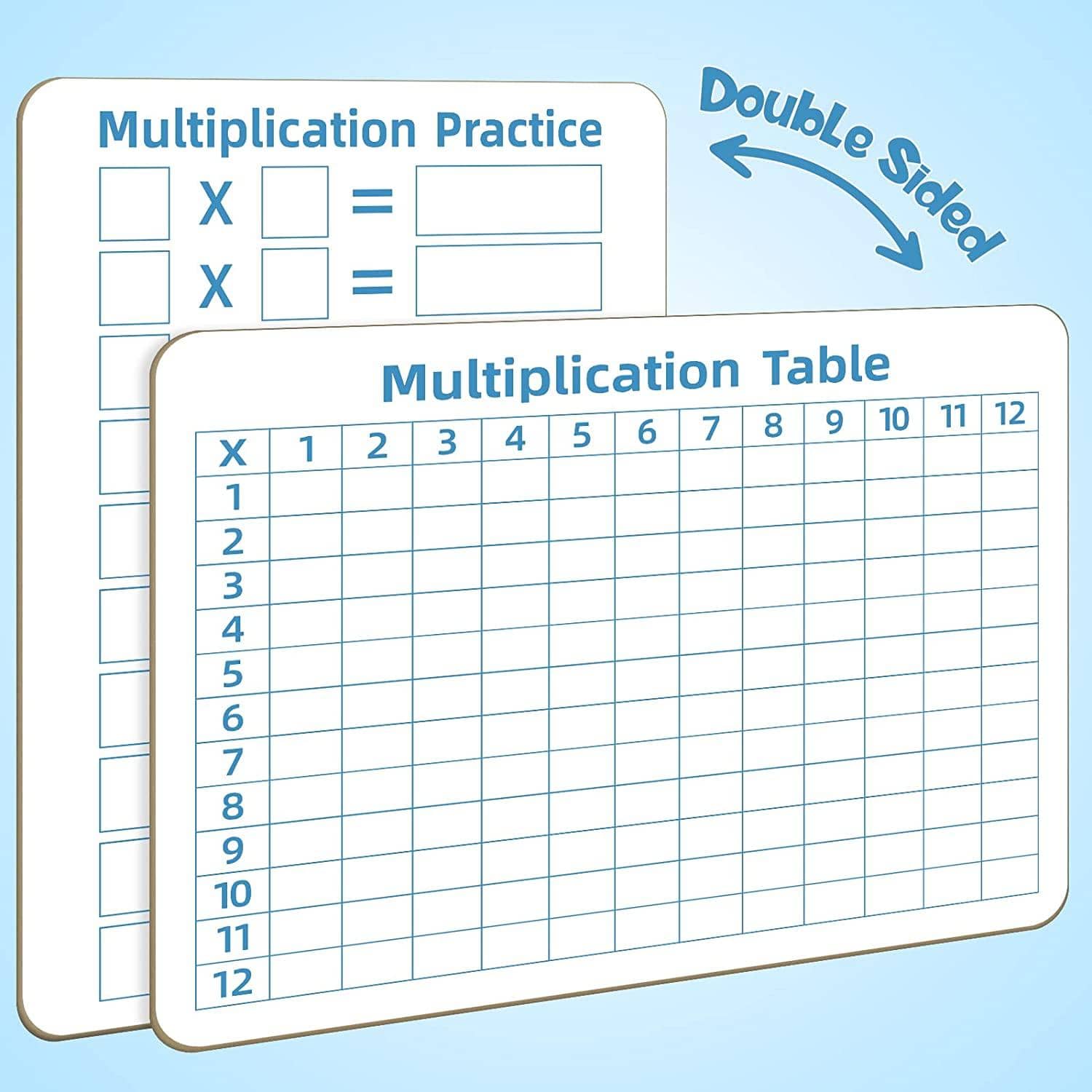 Multiplication Chart Whiteboard - Double-sided Multiplication Table, 9 ...