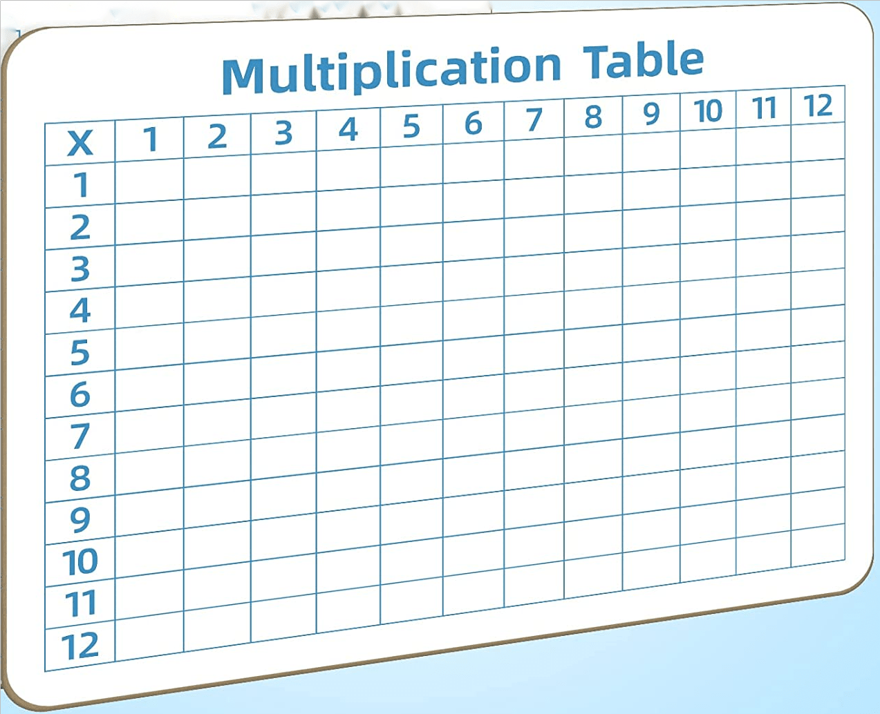 Multiplication Chart Whiteboard - Double-sided Multiplication Table, 9 ...