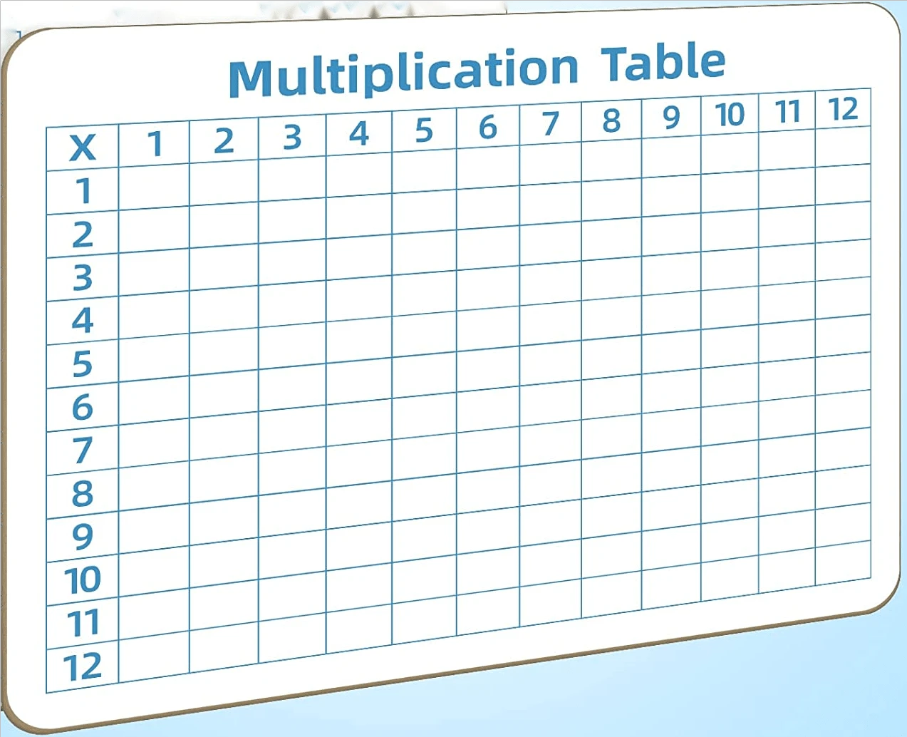 Multiplication Chart Whiteboard - Double-sided Multiplication Table, 9 ...