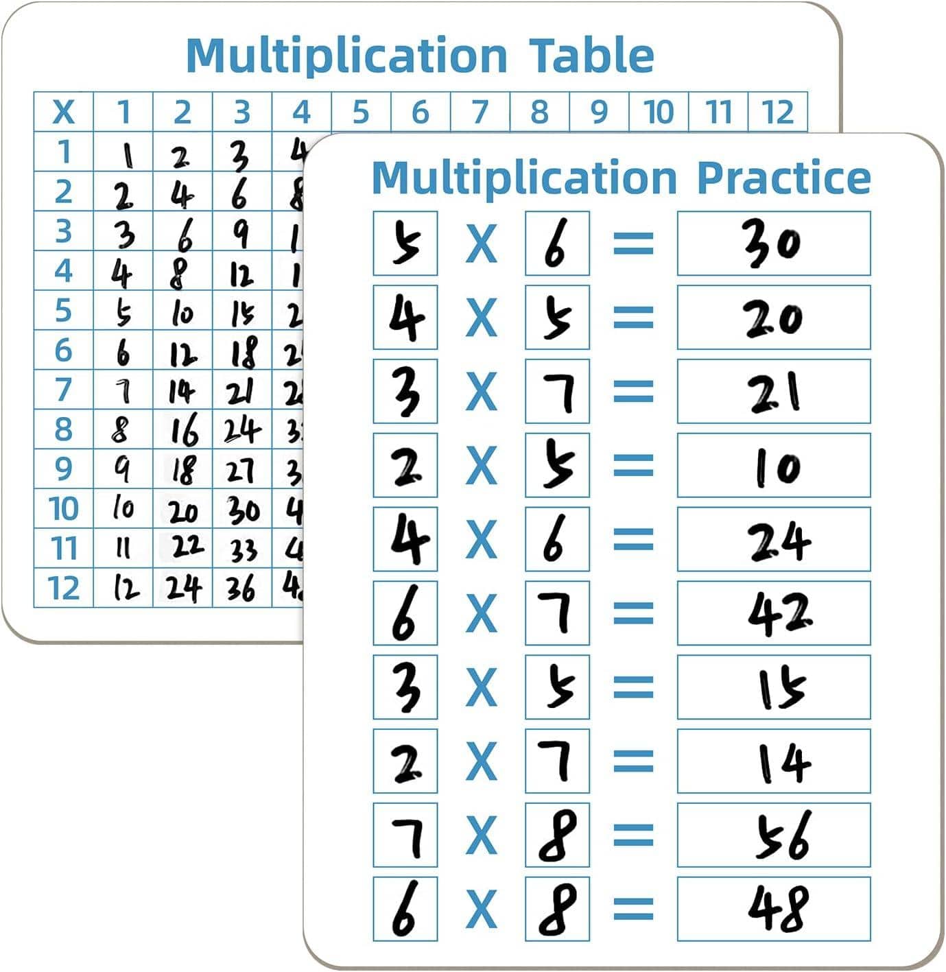 Multiplication Chart Whiteboard - Double-sided Multiplication Table, 9 ...