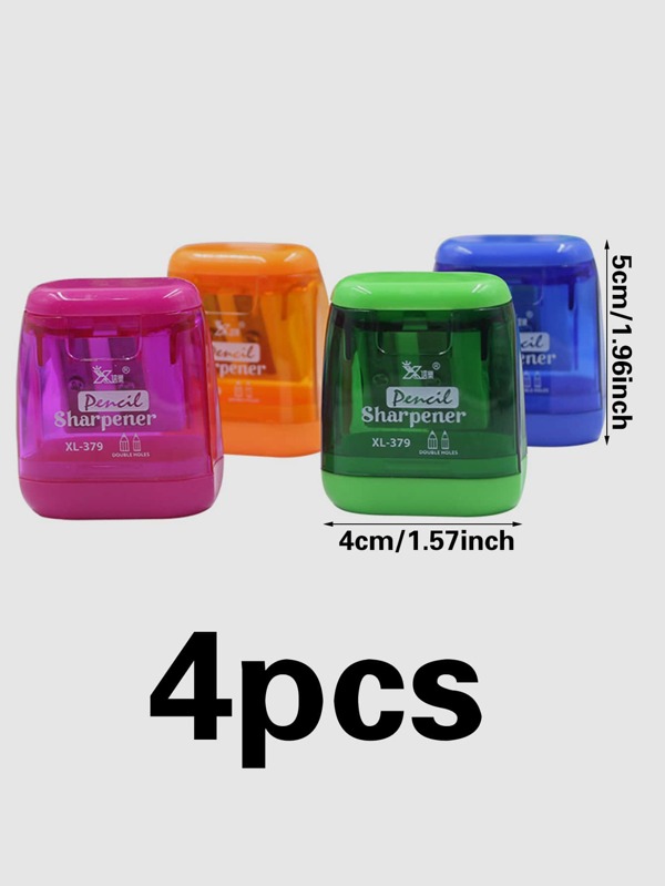 4pcs Solid Color Mini Pencil Sharpener, Simple Portable Basics Pencil ...
