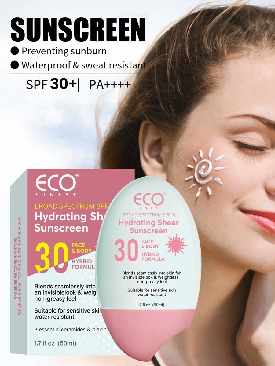 ECO FINEST Hydrating Sheer Sunscreen SPF 30 for Face and Body | Mineral ...