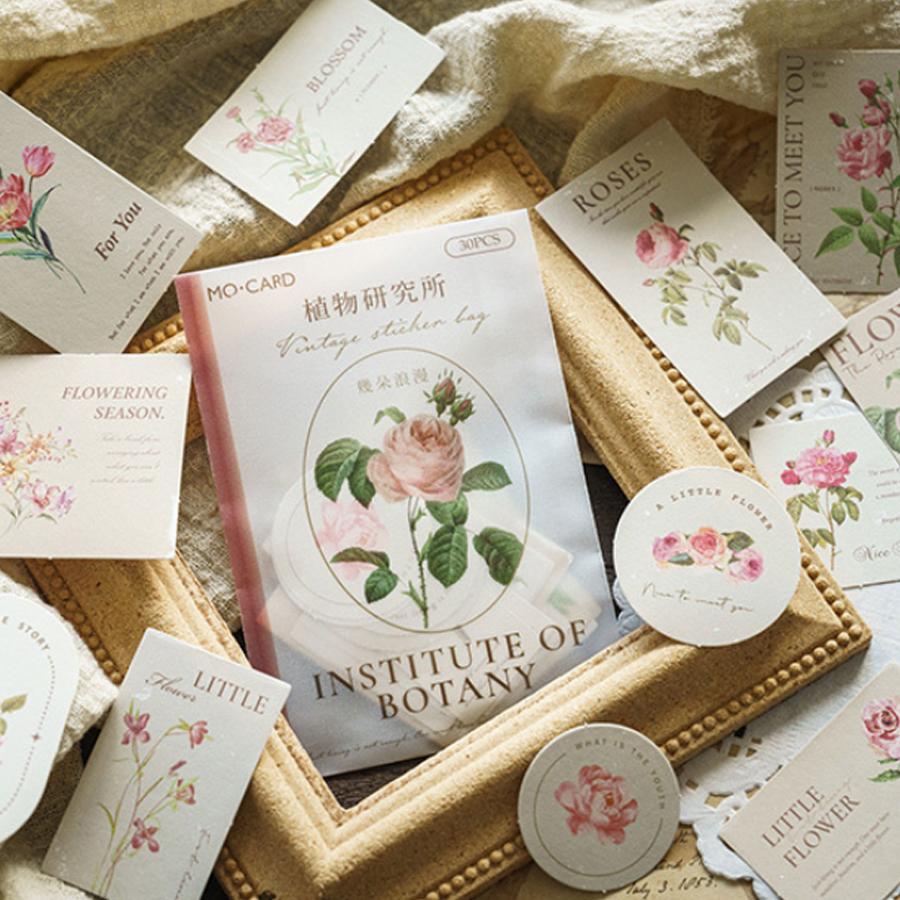 30pcs/pack Vintage Style Writable Sticker Set, With Fresh & Romantic ...
