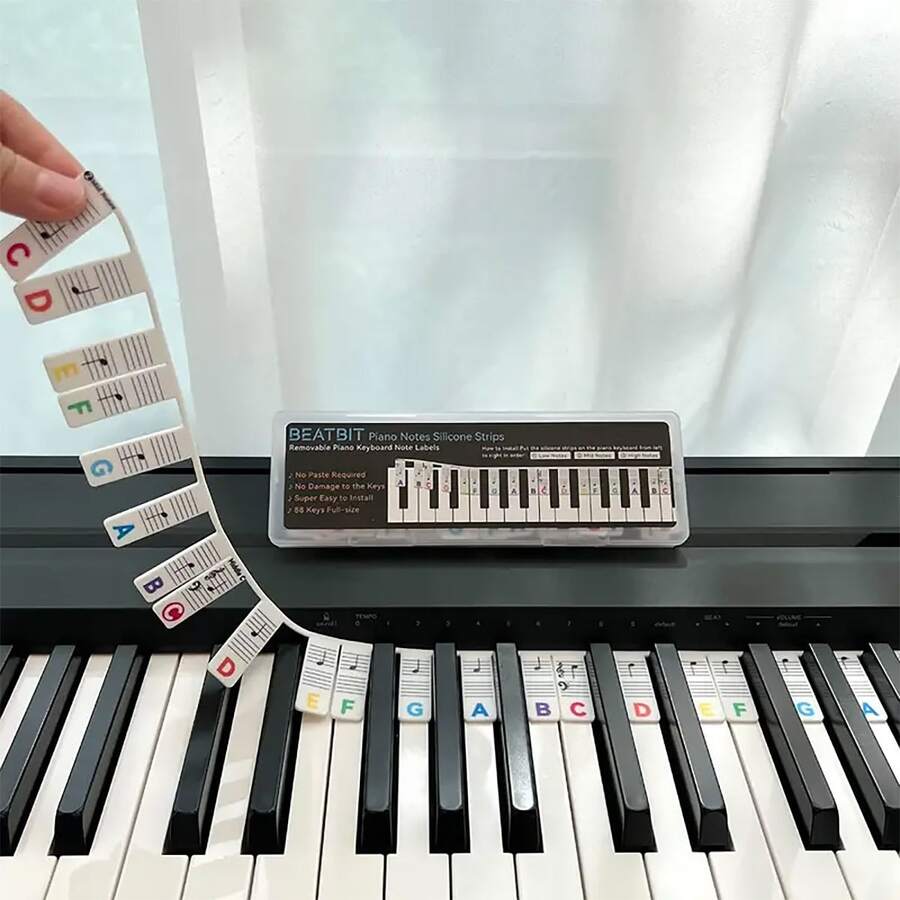 Silicone Piano Stickers For Beginners, Piano Learning Aid, 88 Keys ...