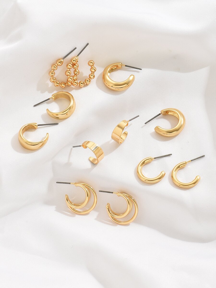 12pcs/set Classic Small C-shaped Earrings | SHEIN USA
