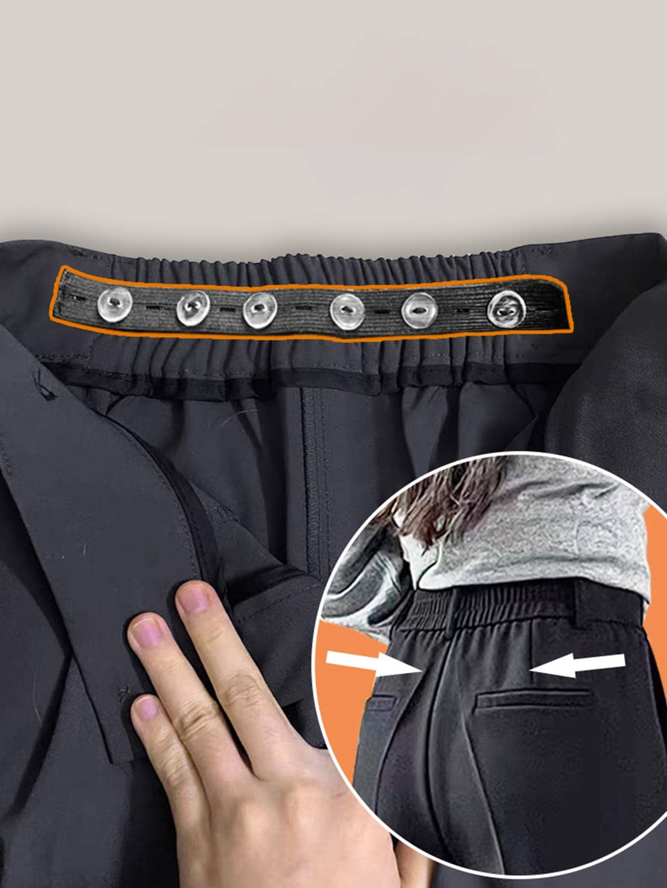 1set Waistband Tightener With Button And Elastic Band Adjuster ...