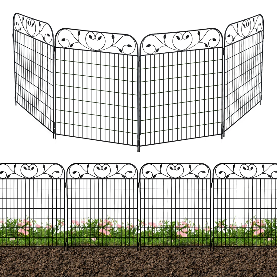 4 Pack Garden Fence 36 In. W X 44 In. H Decorative Garden Fence Panels ...