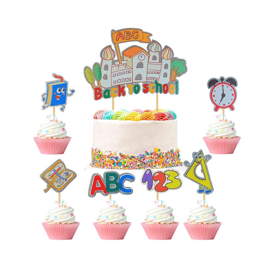 7pcs Back-to-school Cake Topper Set, Cake Decoration Picks For Back To ...
