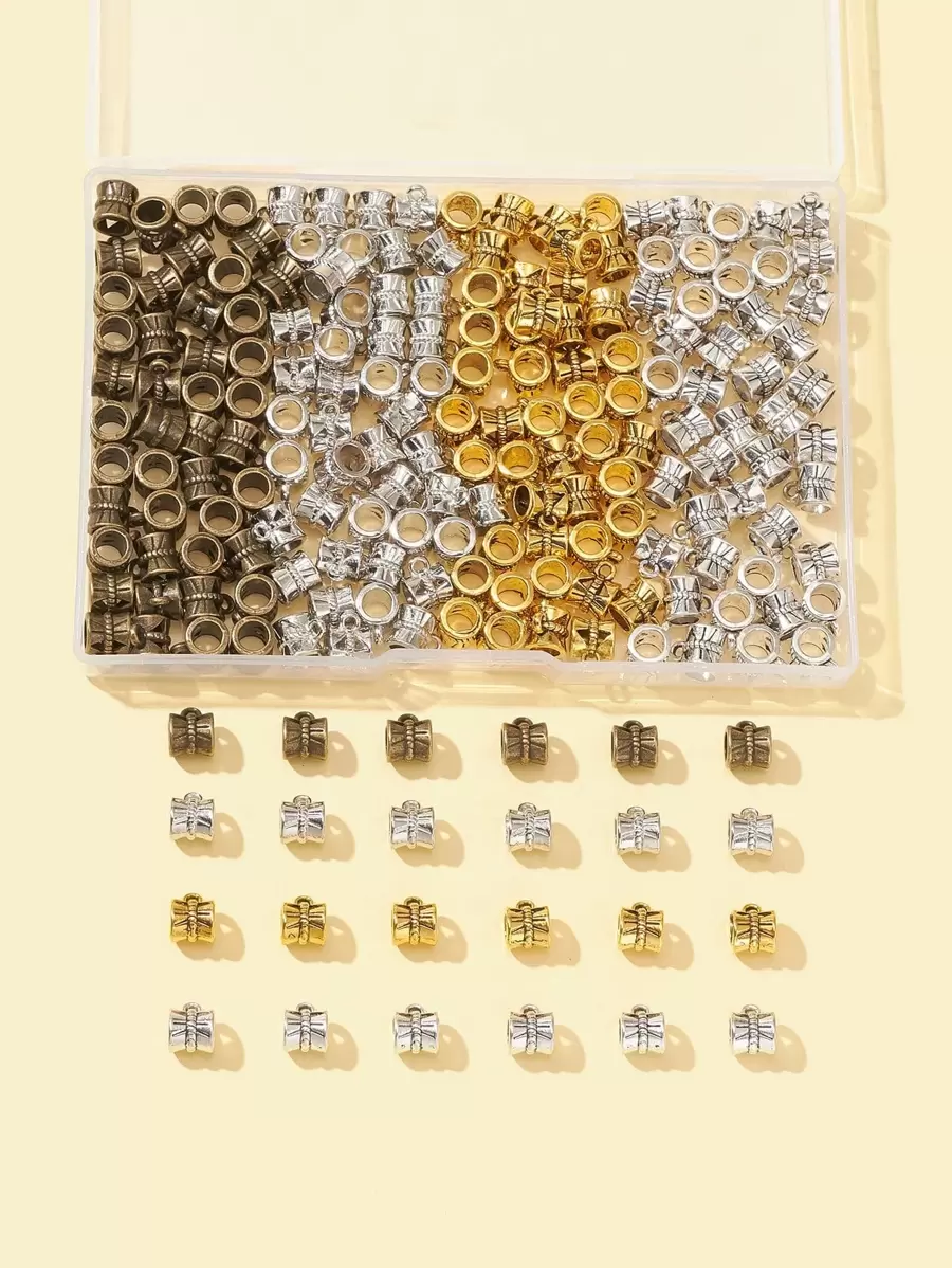 200Pcs/box 4 Colors Style Alloy Tube Bails, Loop Bails, Bail Beads ...