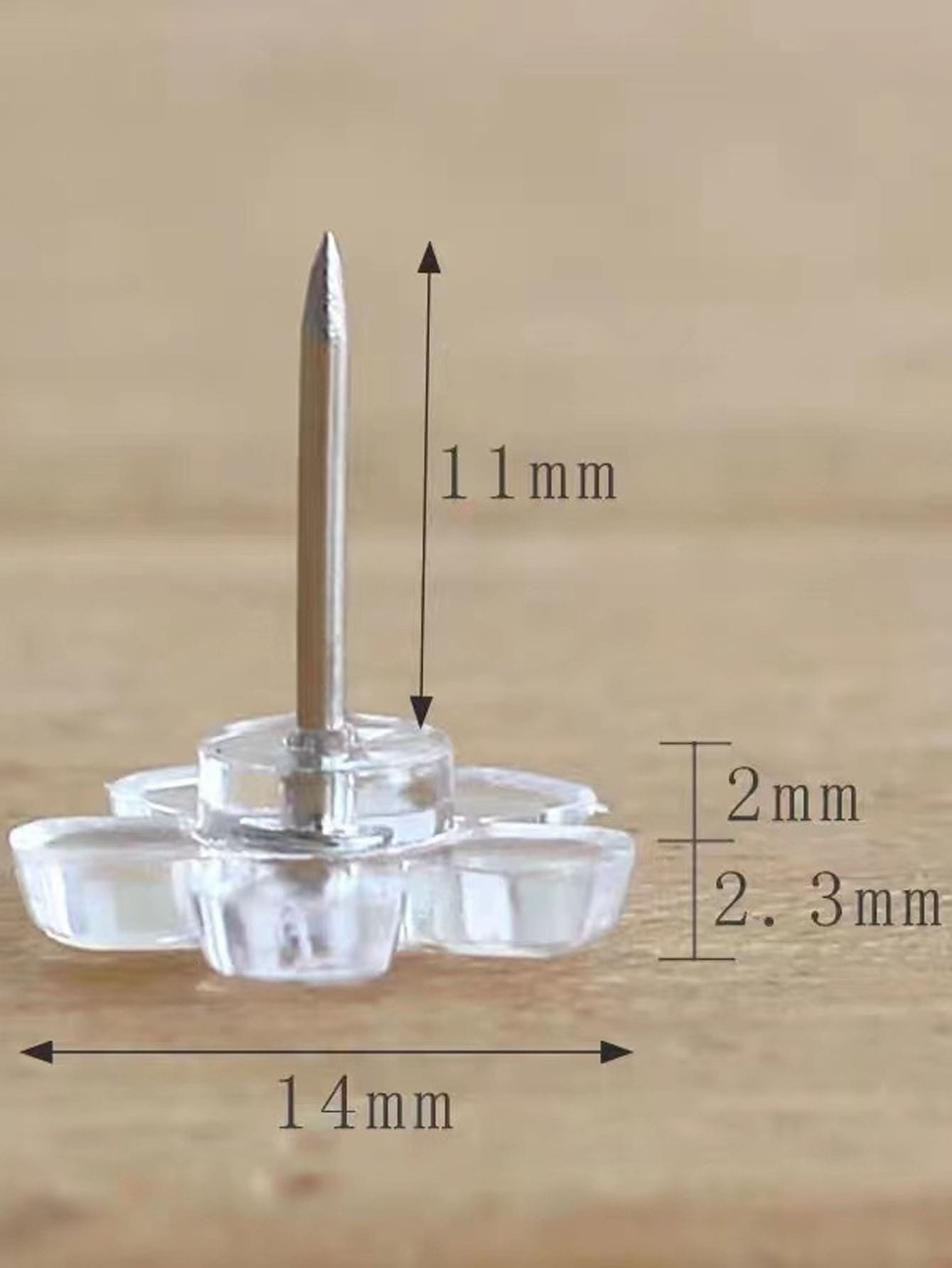 1 Box Of 20pcs Transparent Flower Shaped Push Pin, Tacks, Thumbtacks ...