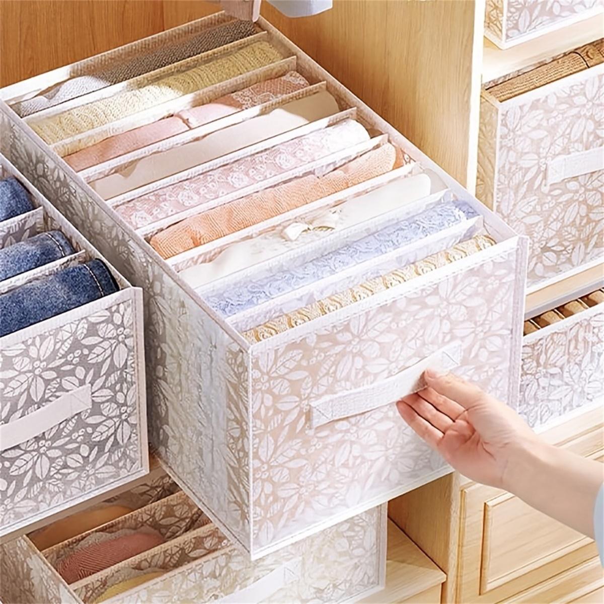 1pc Clothes & Pants Storage Box, Compartment Clothing Finishing Box ...