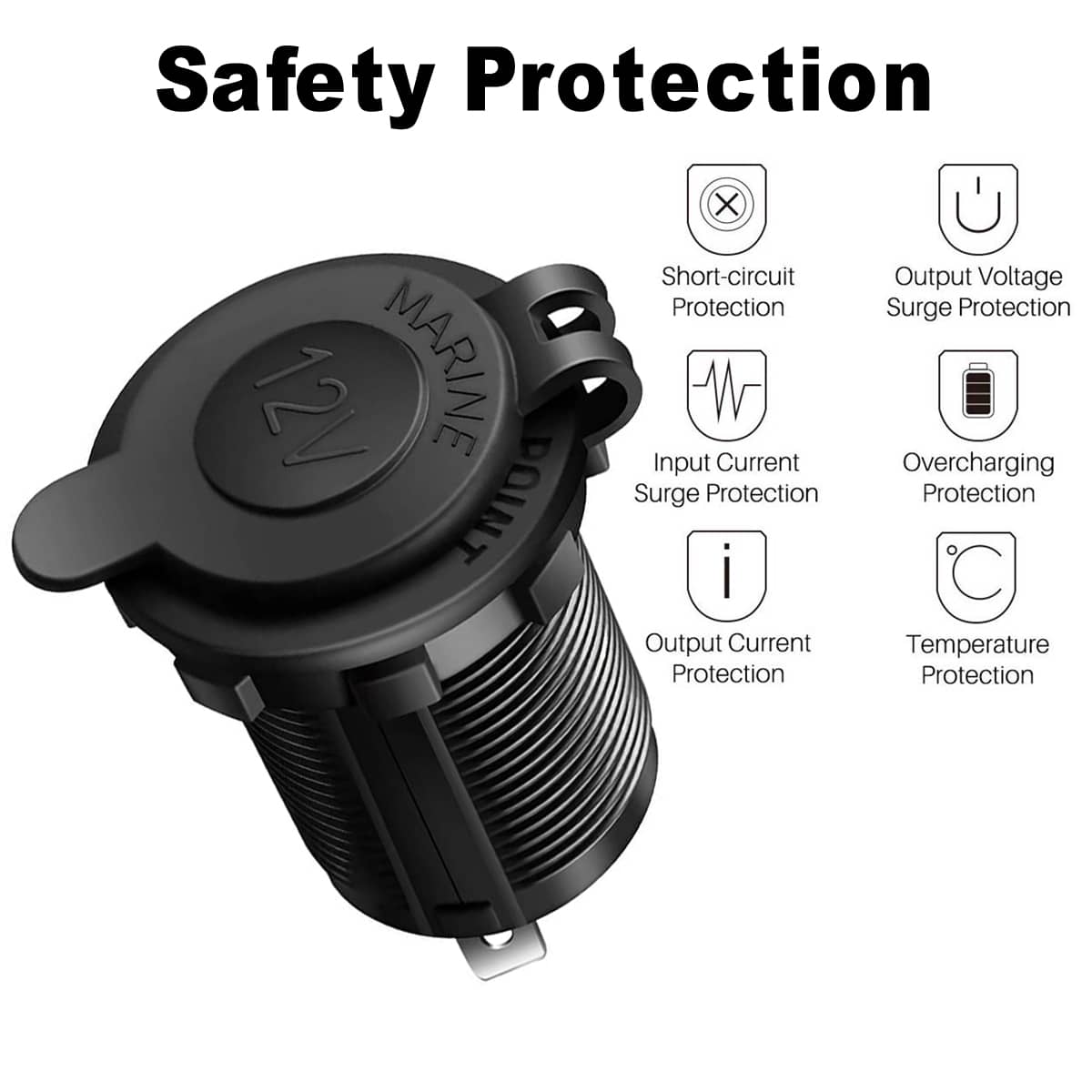 12V Cigarette Lighter Socket, Car Marine Motorcycle ATV RV Lighter ...