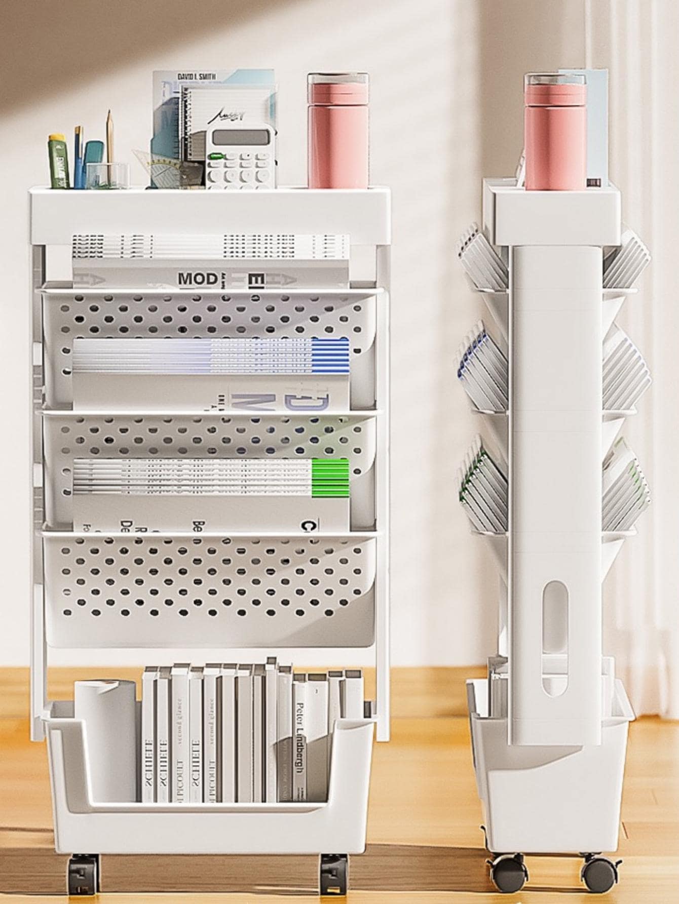 White 5-tier Removable Storage Rack Trolley With Universal Wheels * 1 ...