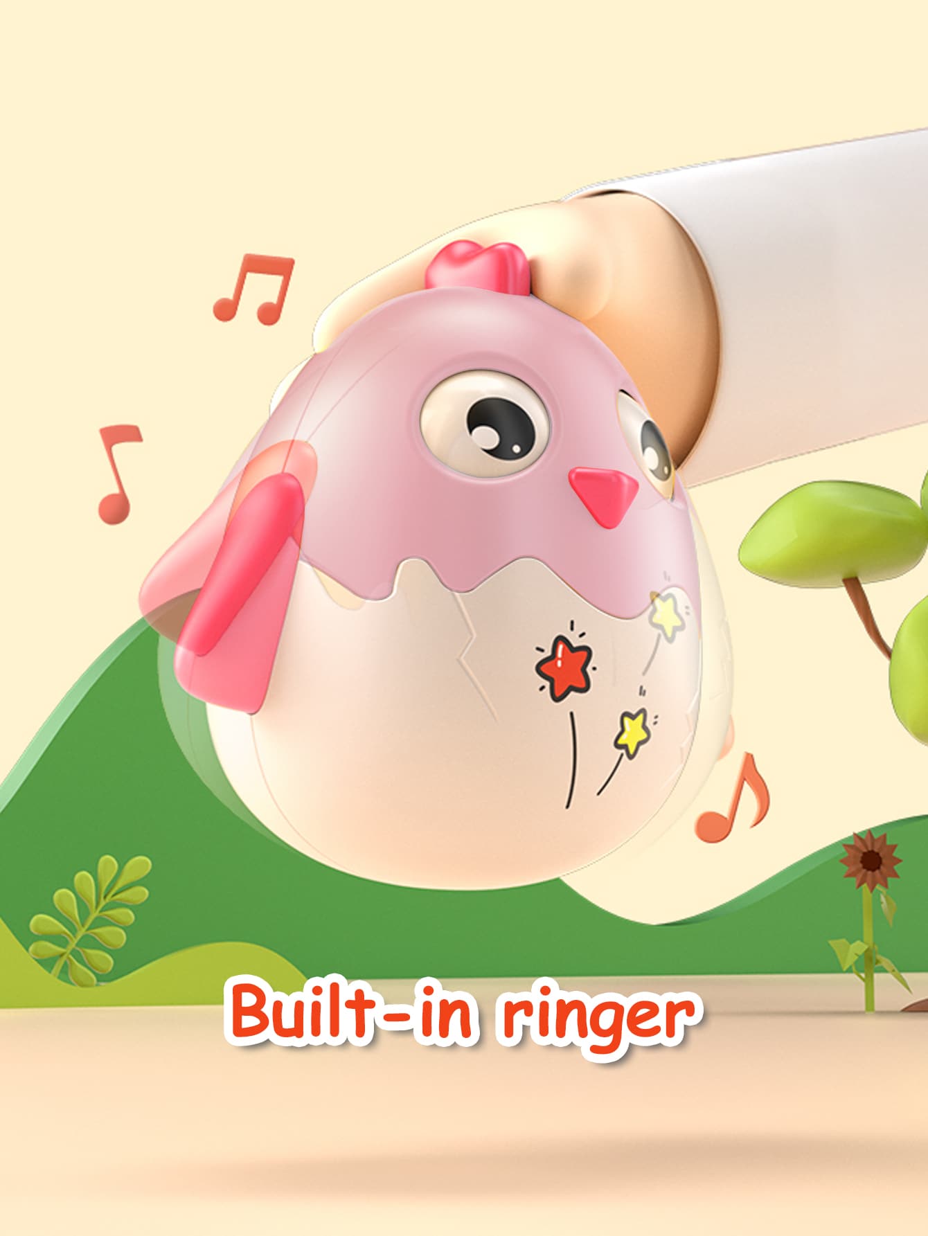 Round Chicken Weeble Wobble Toy - Light Pink | SHEIN USA