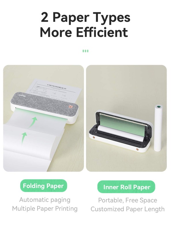 1 Set Peri Page Mini A4 Printer Portable USB Wireless Thermal Transfer ...
