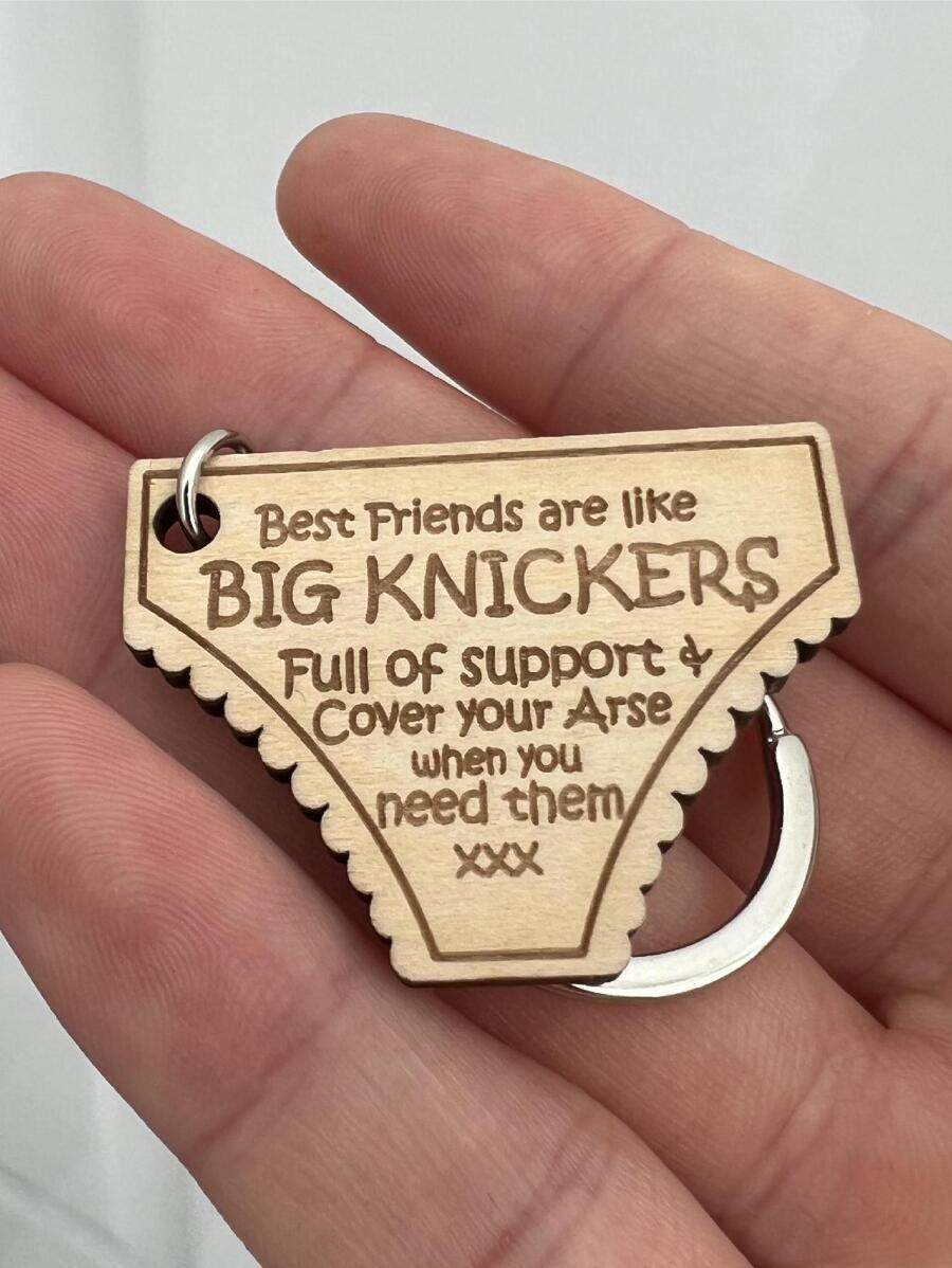 Funky 'Big Knickers' Friendship Keychain, Funny Gift Basket Stuffer ...
