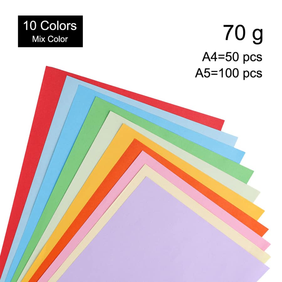 100pcs 50pcs Mix Colored Paper A4 A5 Size Origami Paper Printer And ...