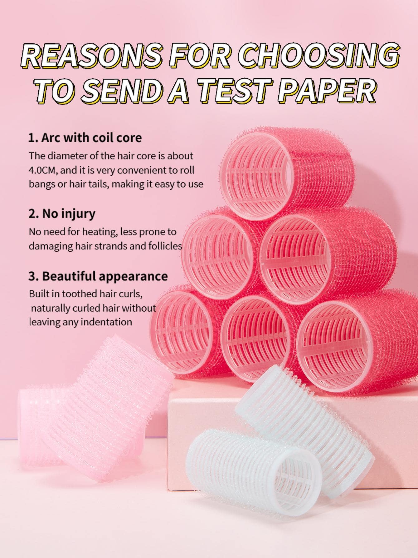 Hair Curler Set For Home Use With Hook And Loop Bangs Hair Rollers ...