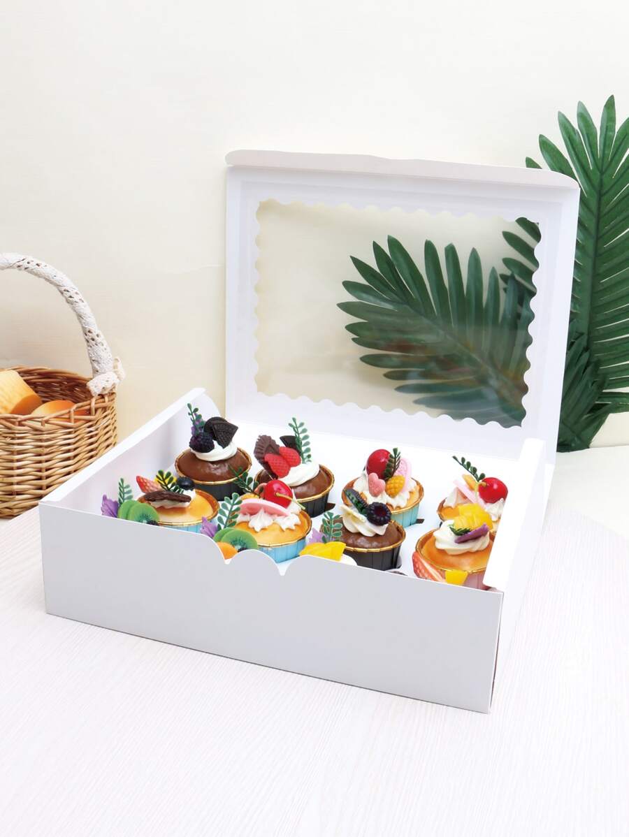 2pcs Cupcake Packaging Box For Tart, Sweet, Muffin, Biscuit, Bakery ...