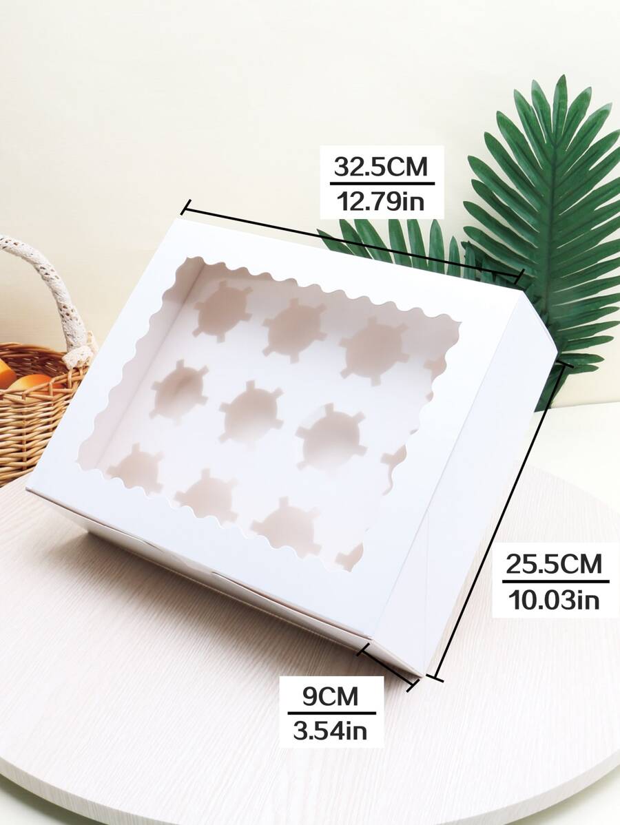 2pcs Simple White Cupcake Baking Packaging Box | SHEIN UK