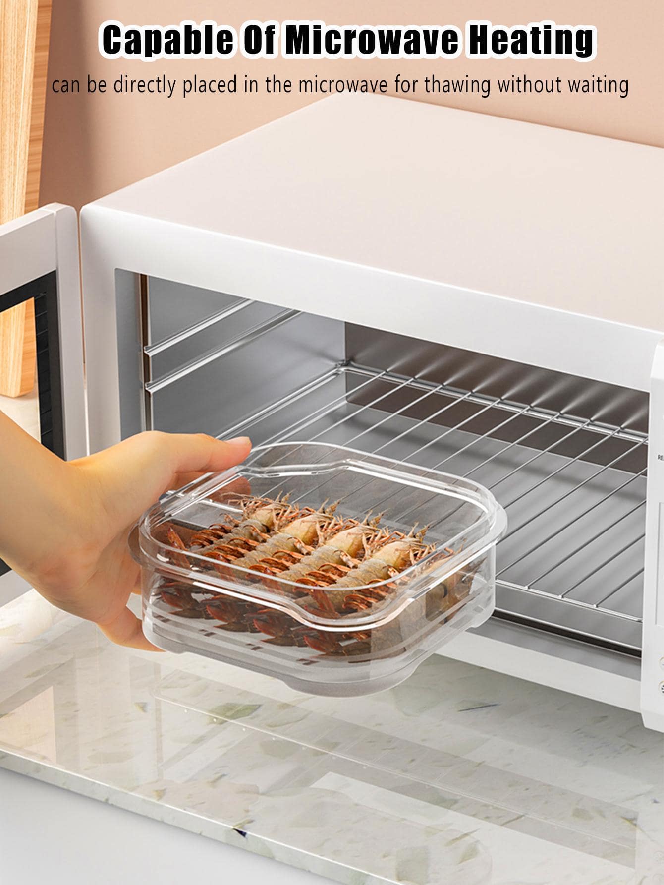 2 Packs Food Storage Containers Fridge Produce Saver Plastic Stackable ...