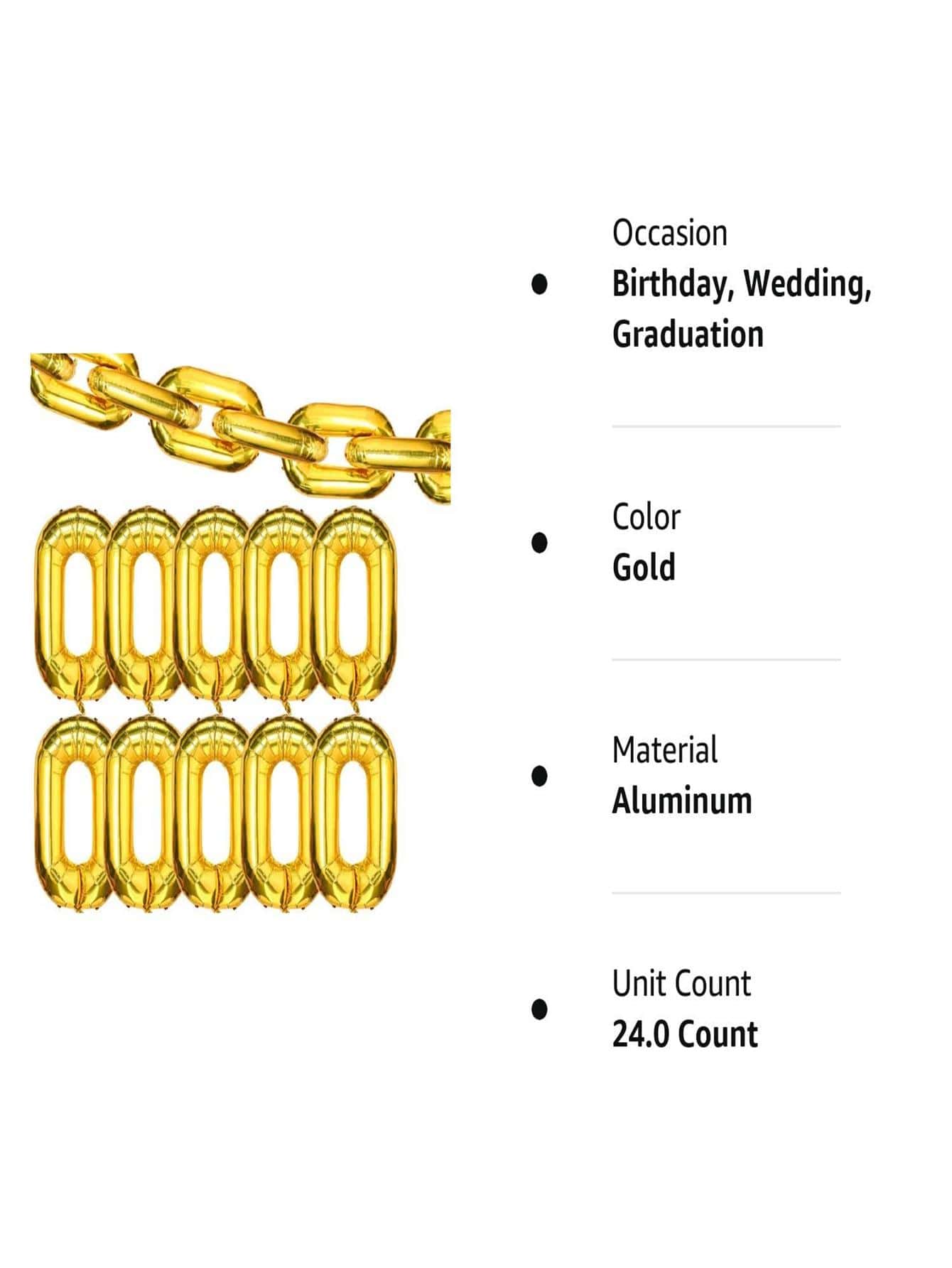 16 Inches 10pcs Foil Chain Balloons 80s-90s Hip Hop Retro Themed ...