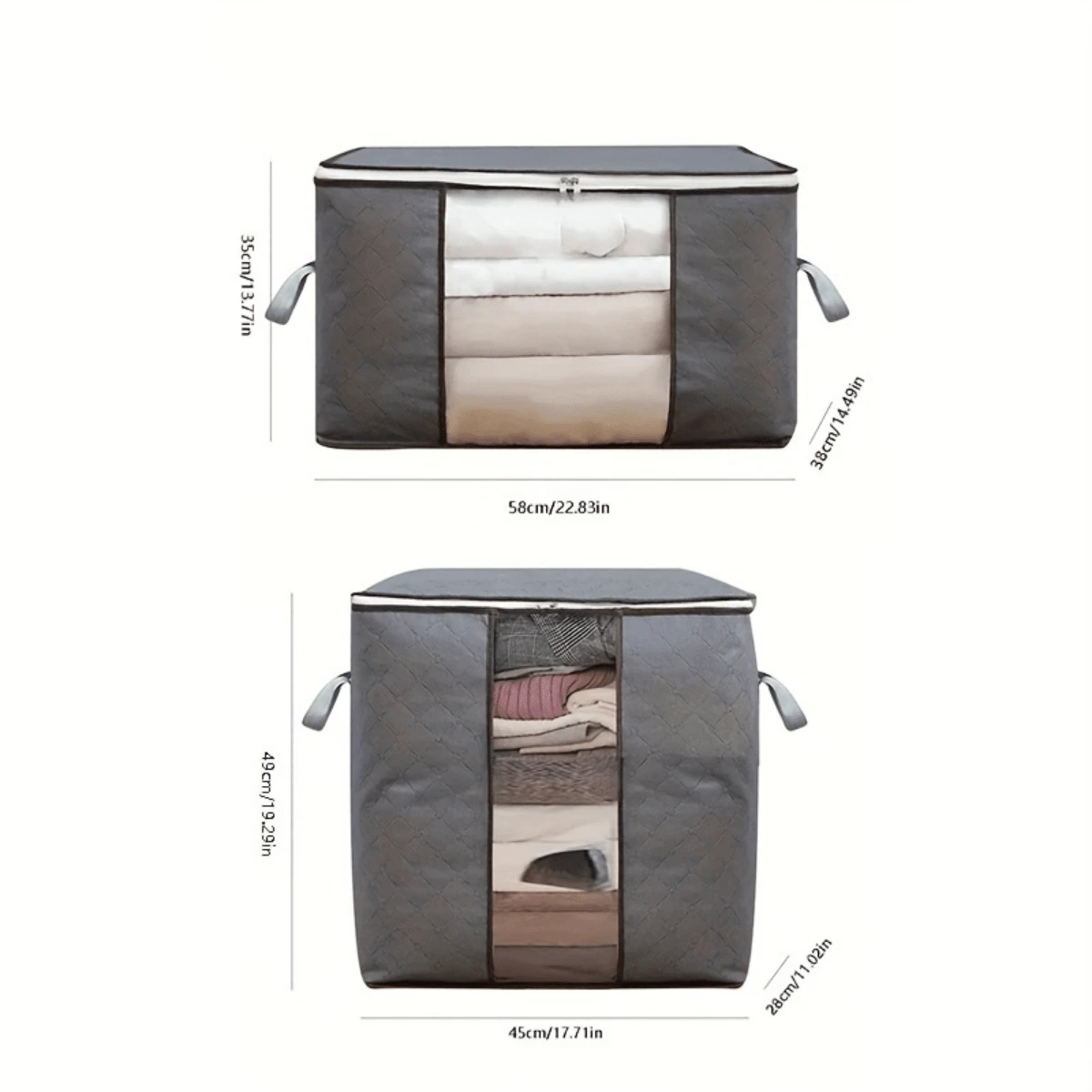 Large Clothes Storage Bag, Clothes Organizer With Handle & Clear Window ...