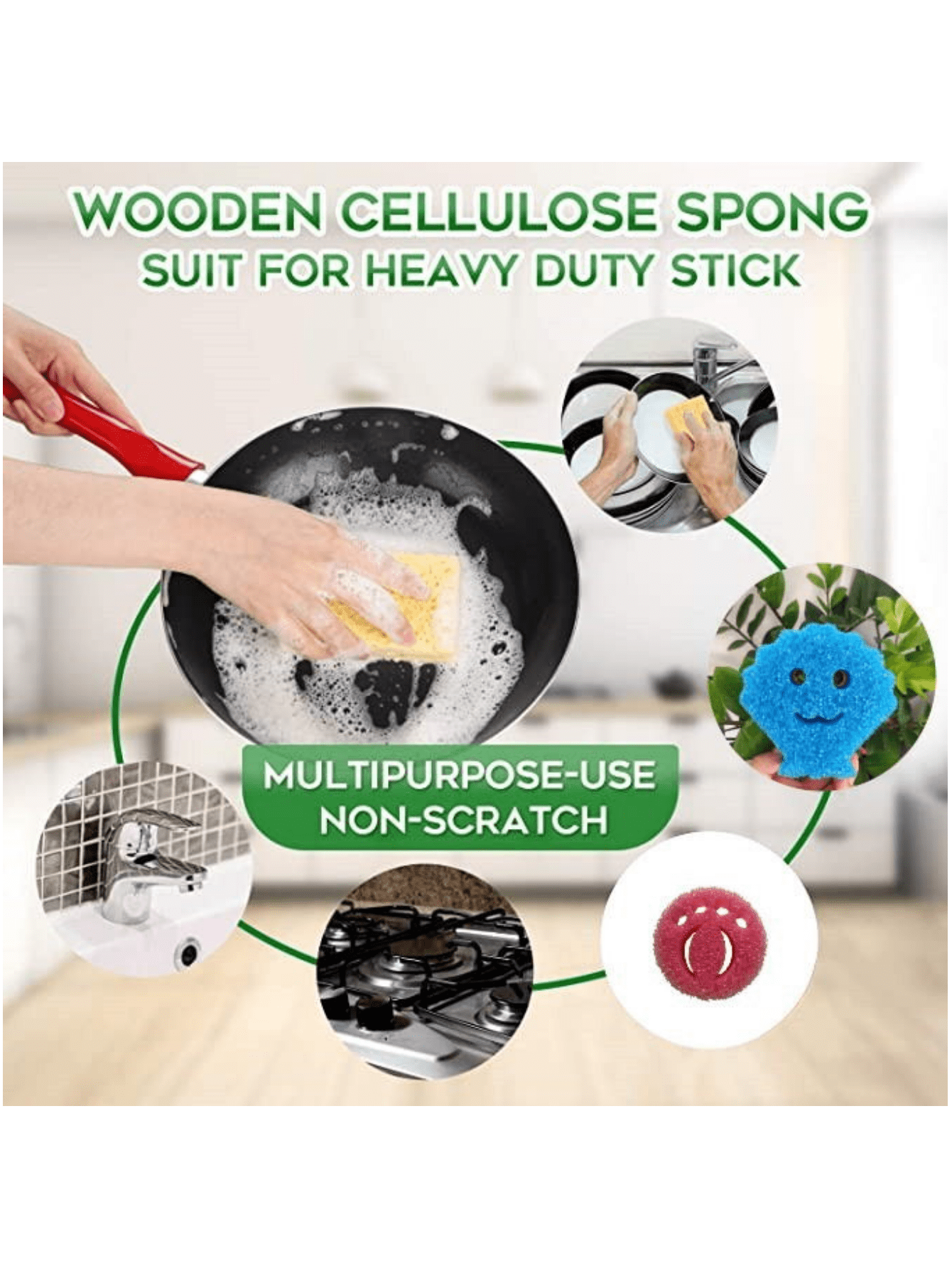Thermal Sponge Kitchen And Household Dual-layer Cleaning Sponge With ...