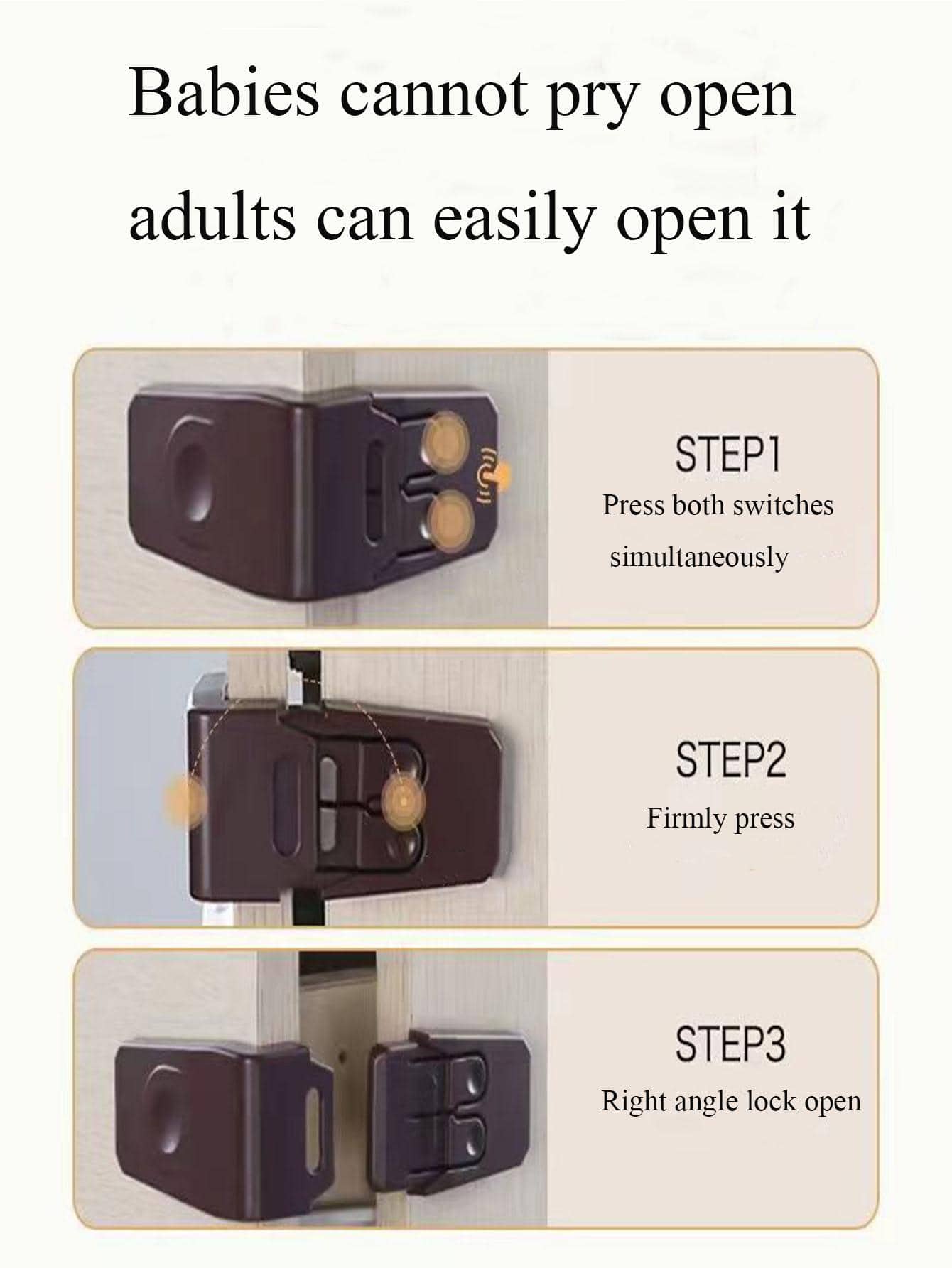 Baby & Toddler Safety Lock, Right-angle Locks For Drawers, Cabinets ...
