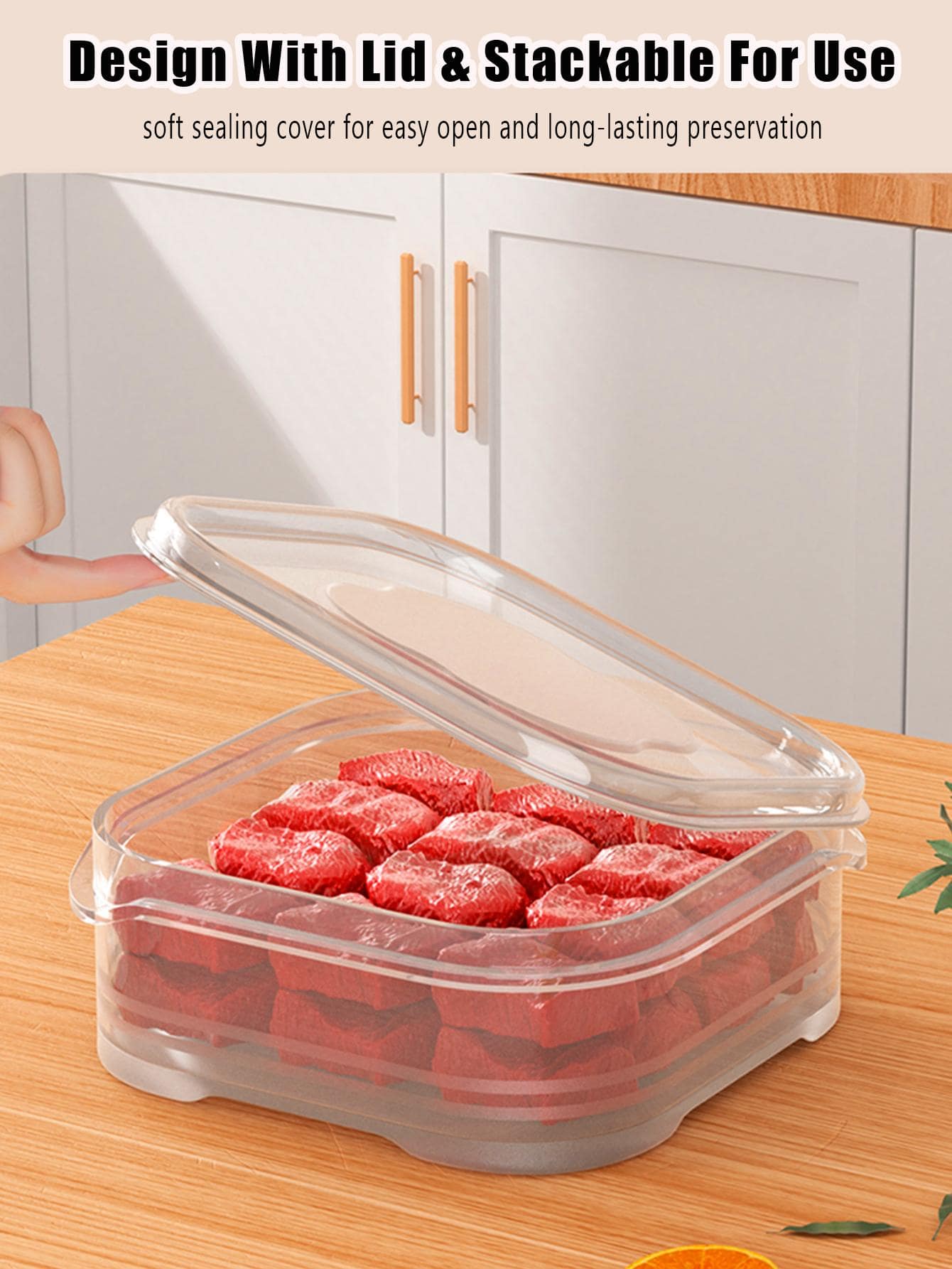 4 Packs Food Storage Containers with Lids for Refrigerator Plastic ...