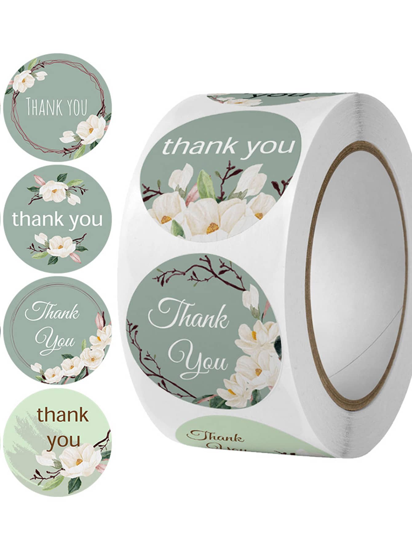1pc Colorful Flower Copperplate Sticker With Thank You Label For ...