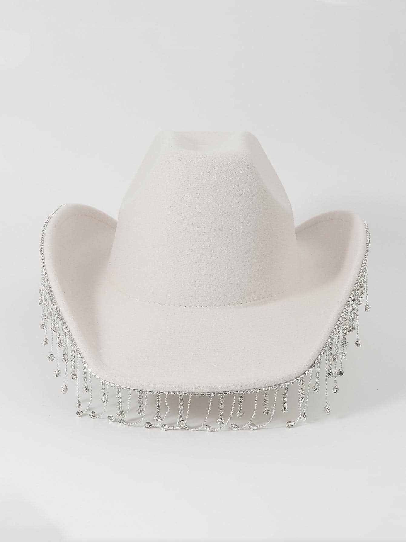 1pc Luxuriant Crystal & Tassel Embellished Cowboy Hat For Women, Jazz ...