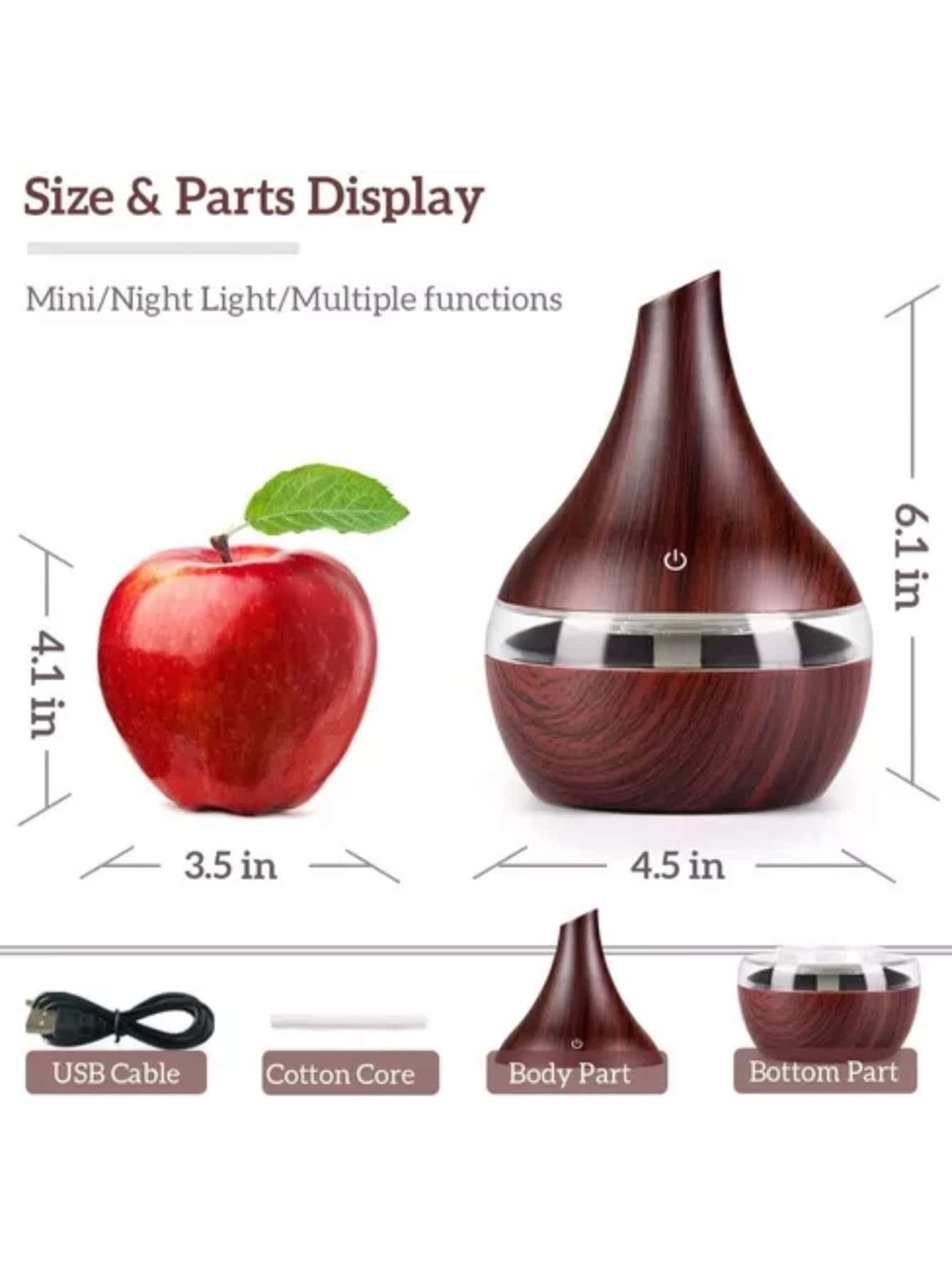 ESSENTIAL OIL AROMA DIFFUSER 7 COLORS OF LED LIGHT PORTABLE ULTRASONIC ...