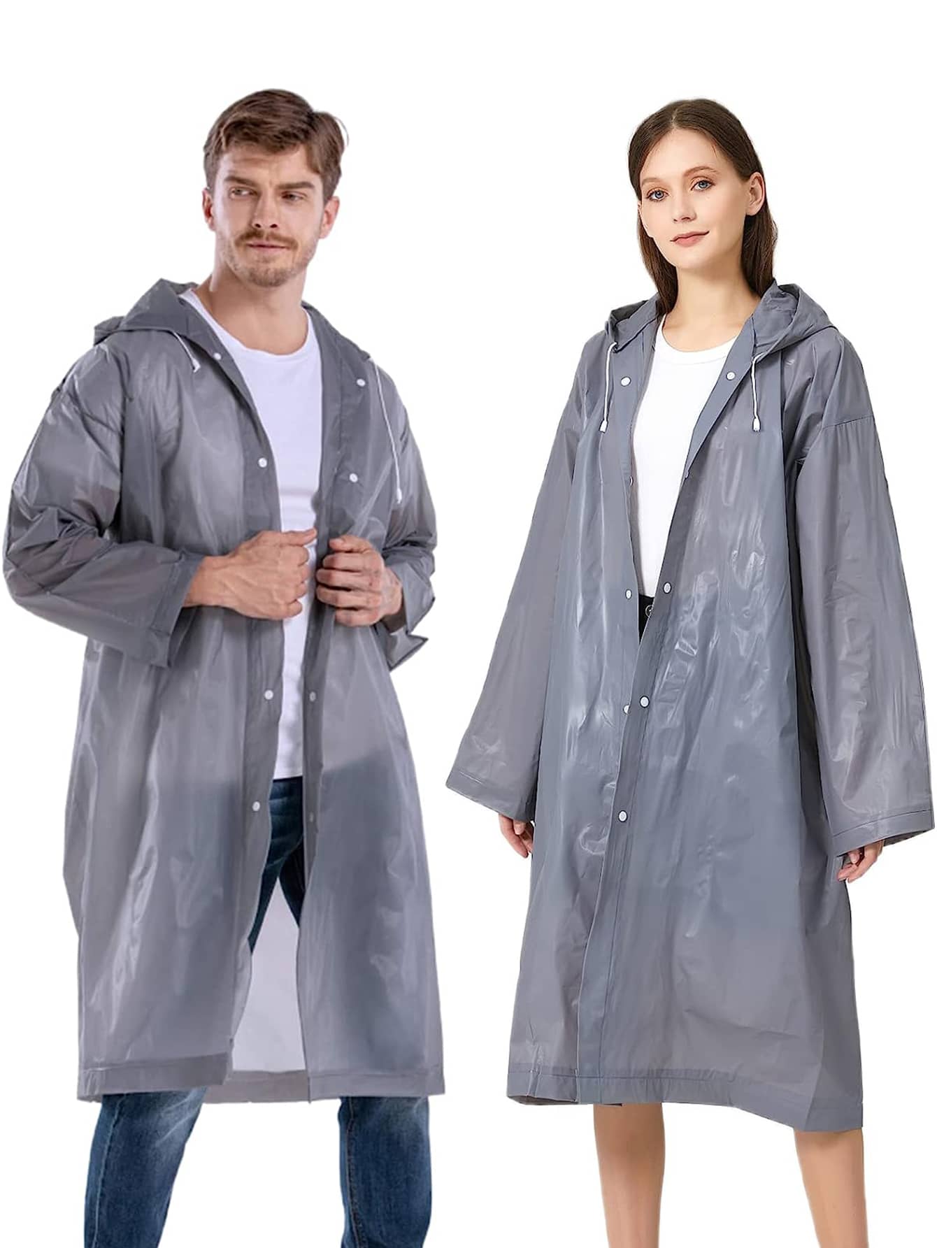 Rain Poncho Raincoats for Adult Reusable EVA Waterproof Rain Coat with ...