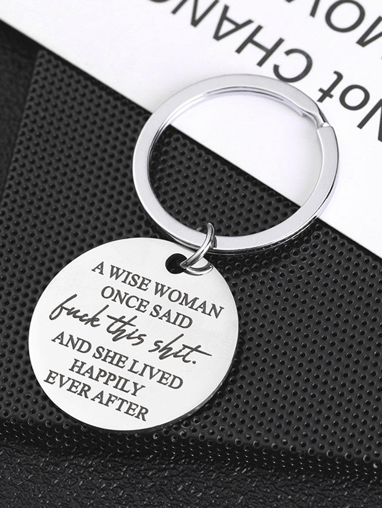 1pc Stainless Steel Funny Slogan Keychain Gift For Women, A Wise Woman ...