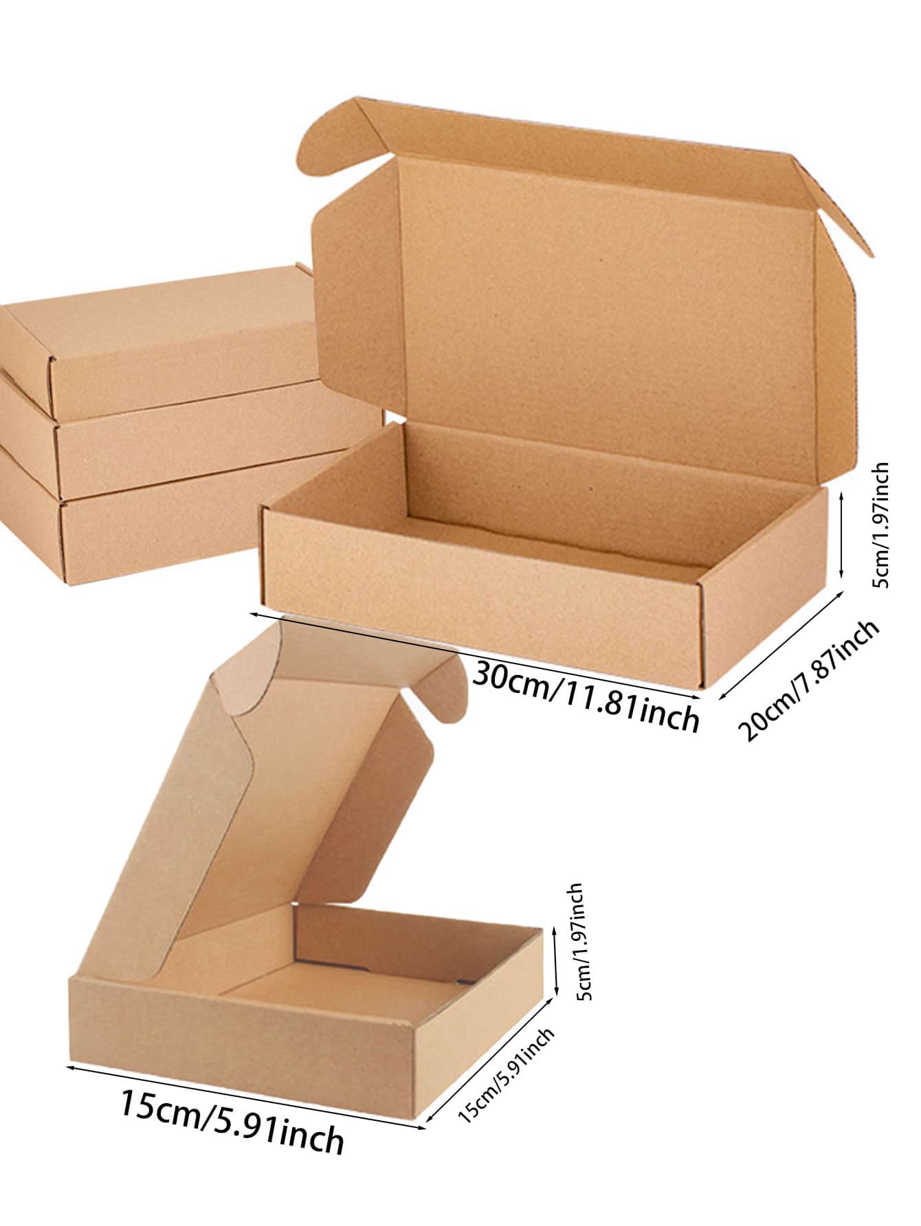 10pcs Ginger Colored Three-tier Hard Shipping Boxes For Holiday Gift ...