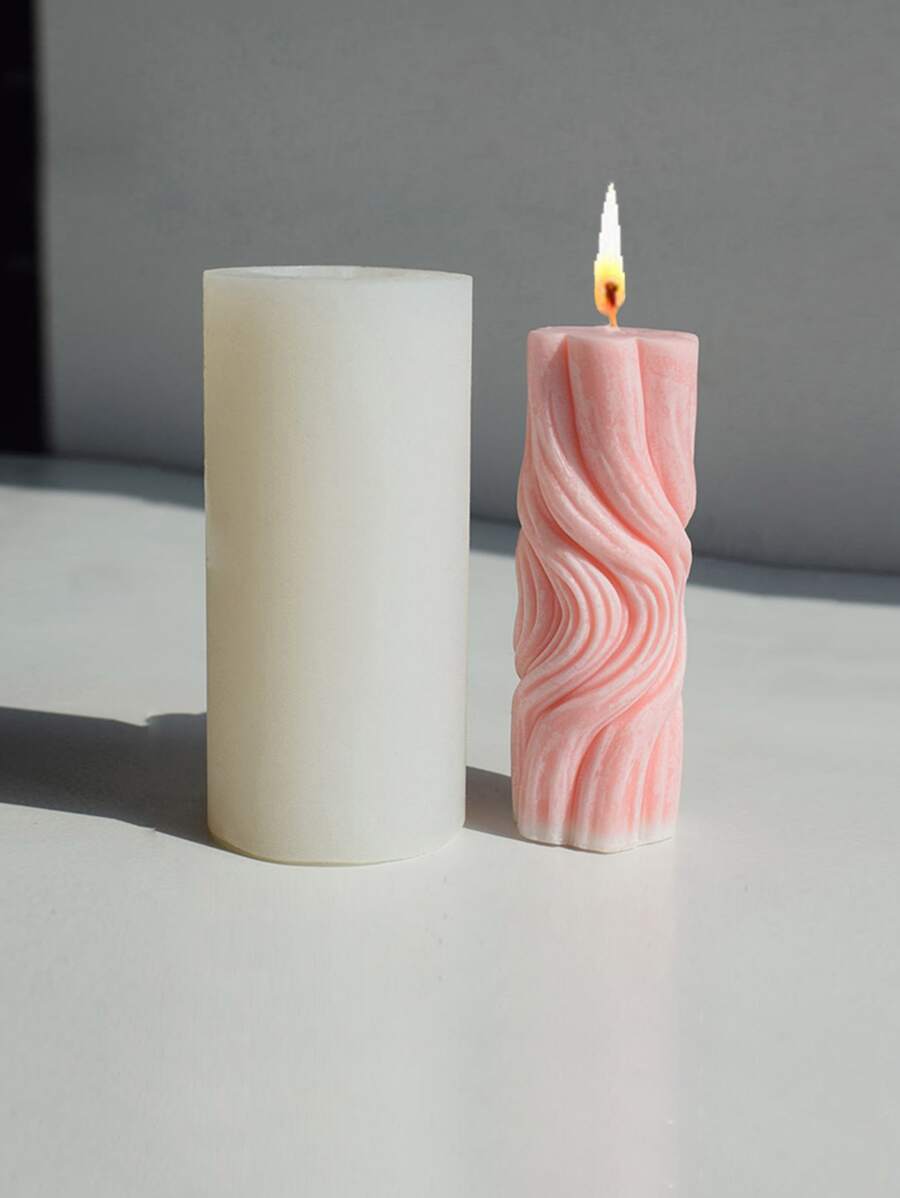 1pc Abstract Twisted Cylinder Mold For Aromatherapy Candles, Diy Ice ...