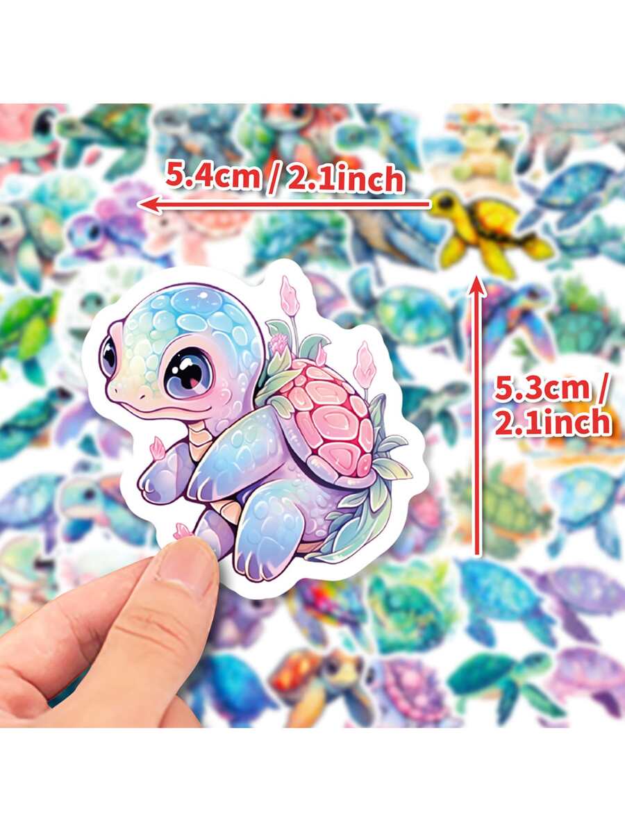 50 Pcs Colorful Sea Turtle Stickers | Colorful Sea Turtle Waterproof ...