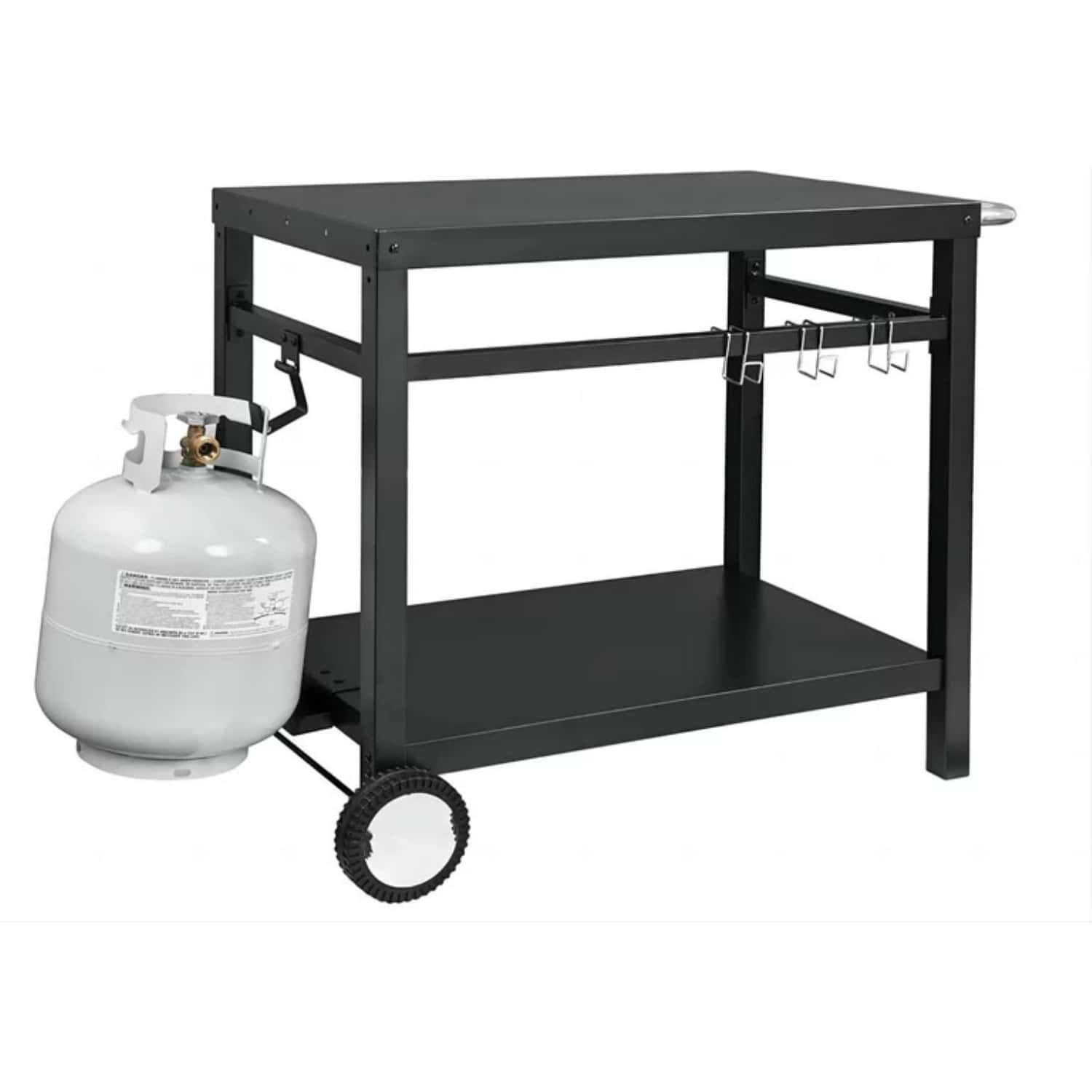 Outdoor Grill Cart Table, Movable Pizza Oven Stand for Outside Patio ...