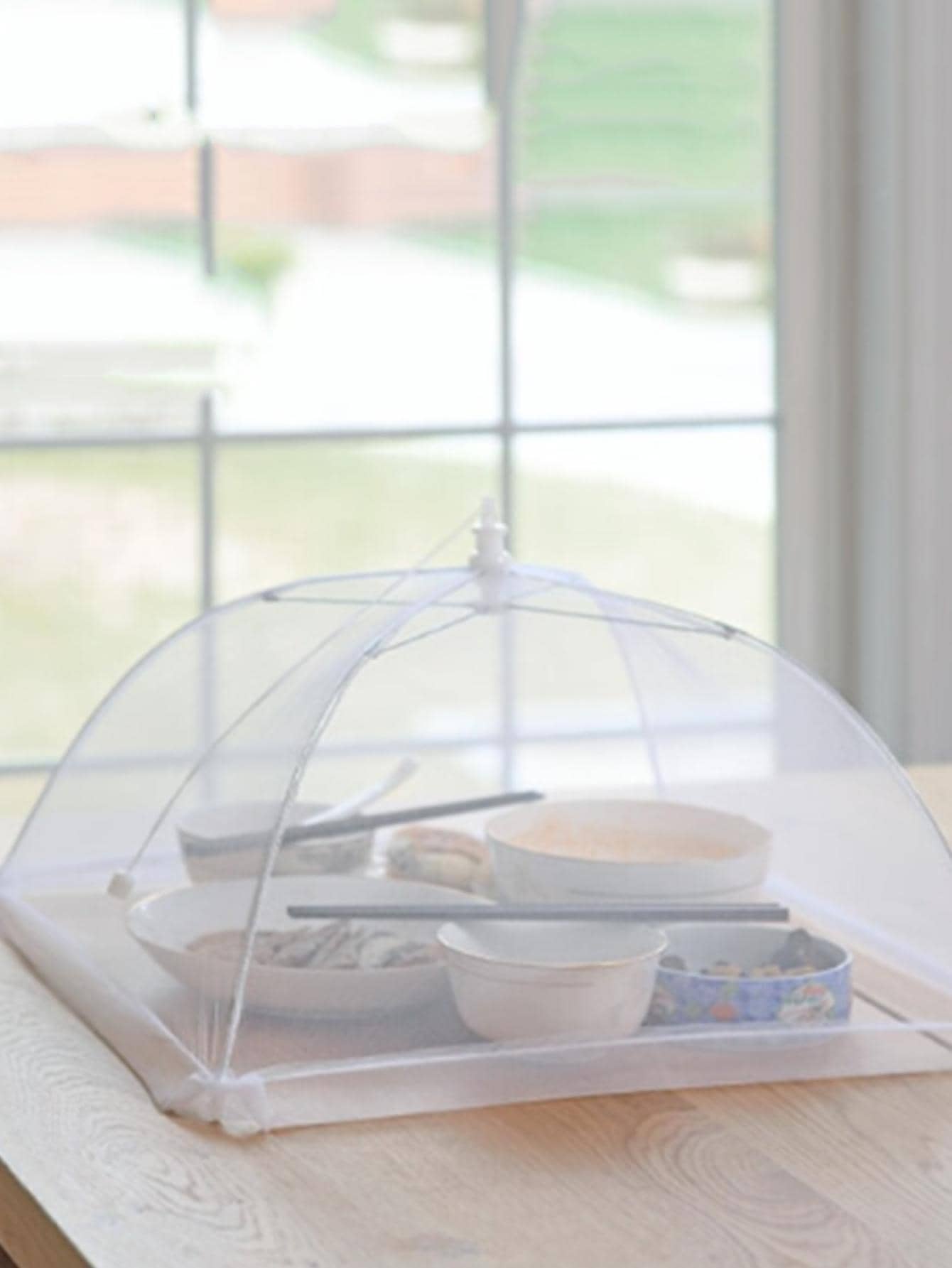 1pc White Foldable Food Cover, Anti-fly Meal Table Dining Dome, Kitchen ...