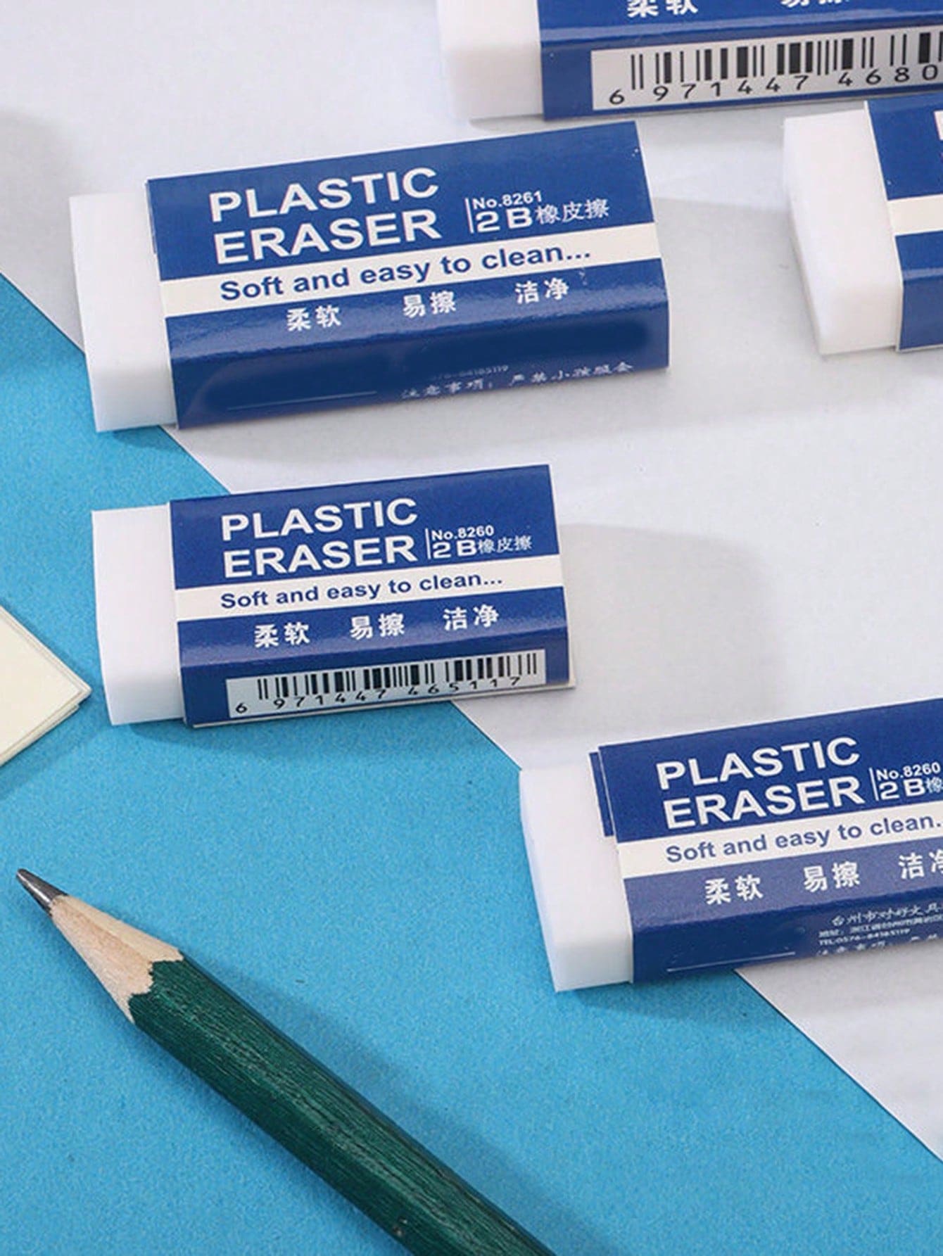 1box 30pcs Solid Color Erasers, Simple & Multi-purpose Portable Pencil ...